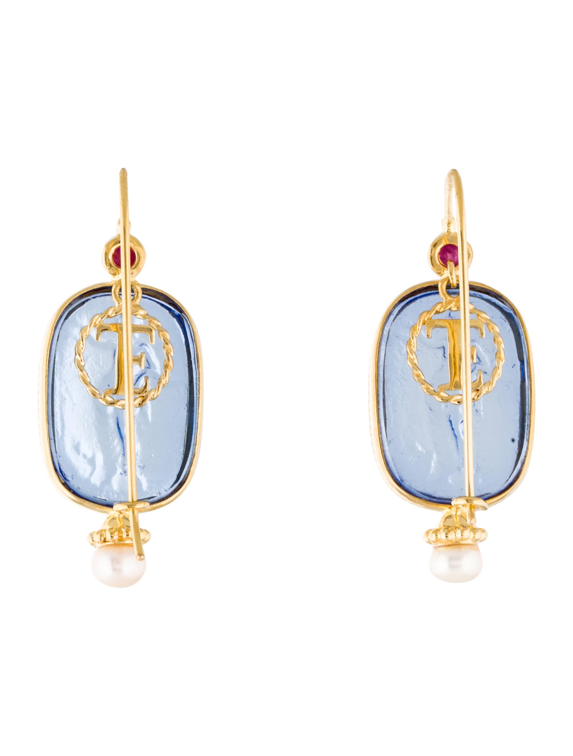Tagliamonte 14K Pearl, Ruby & Venetian Glass Cameo Earrings - Earrings ...