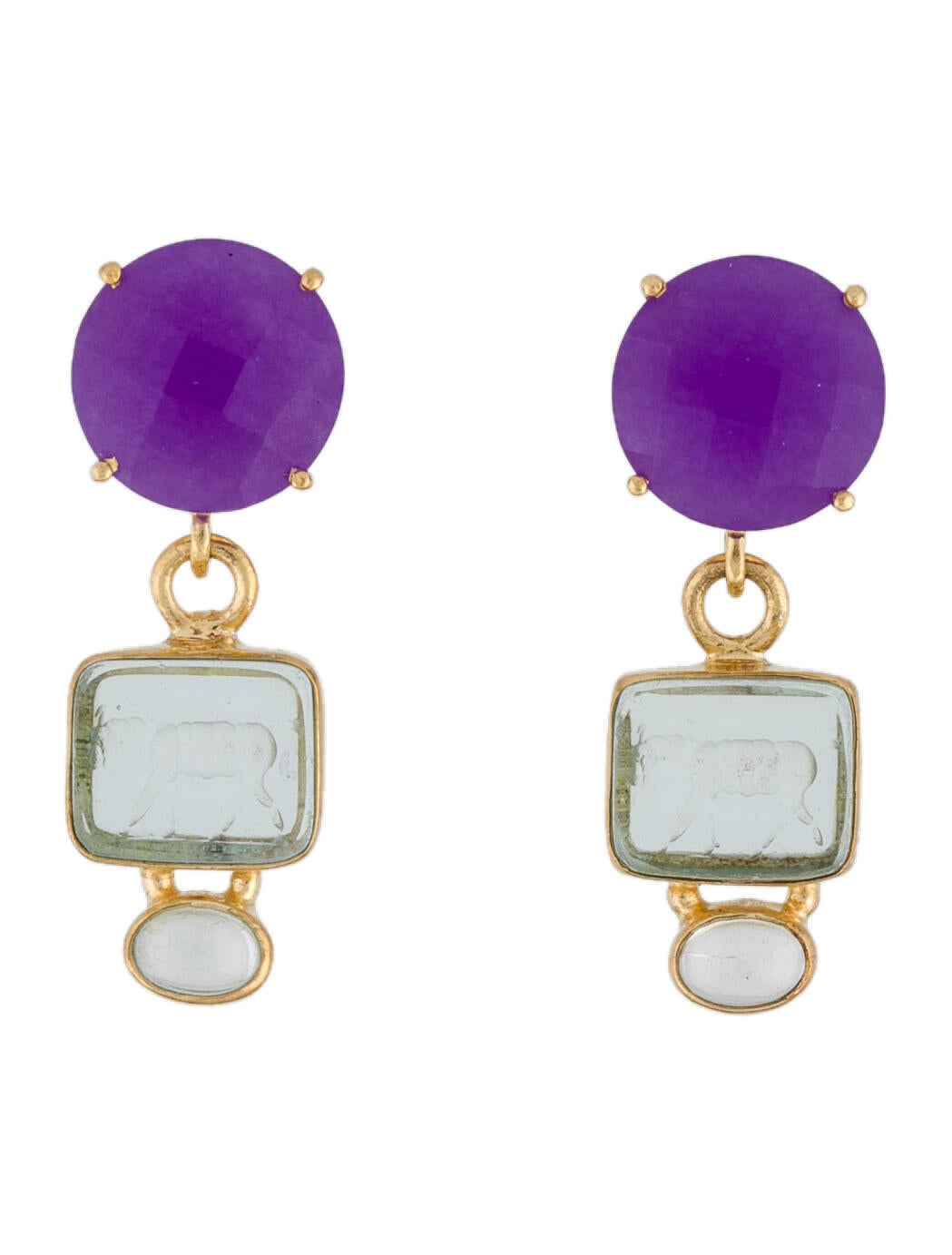 Tagliamonte Dyed Quartzite & Quartz Venetian Intaglio Drop Earrings ...
