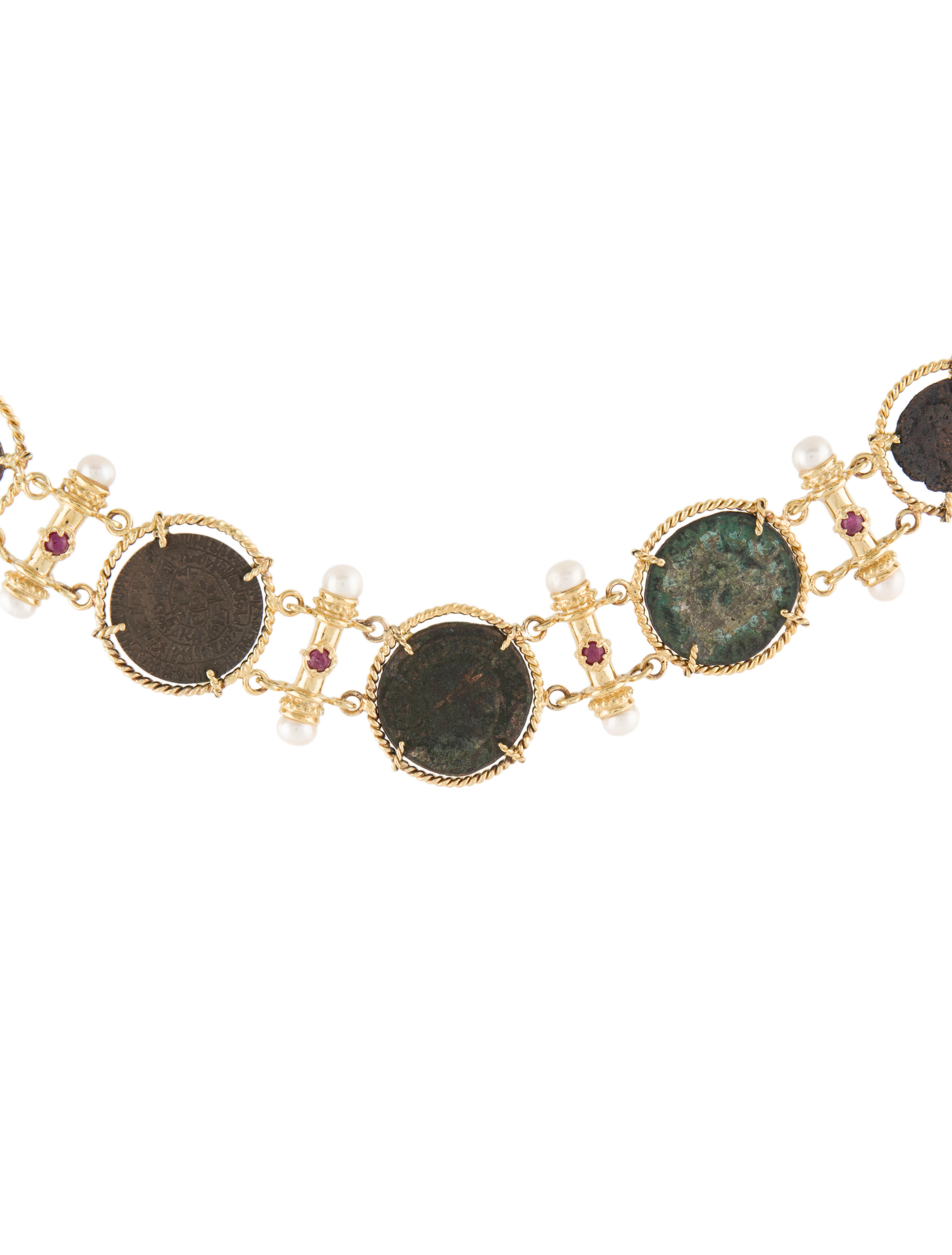 Tagliamonte 14K Venetian Intaglio & Pearl Collar Necklace - 14K Yellow ...