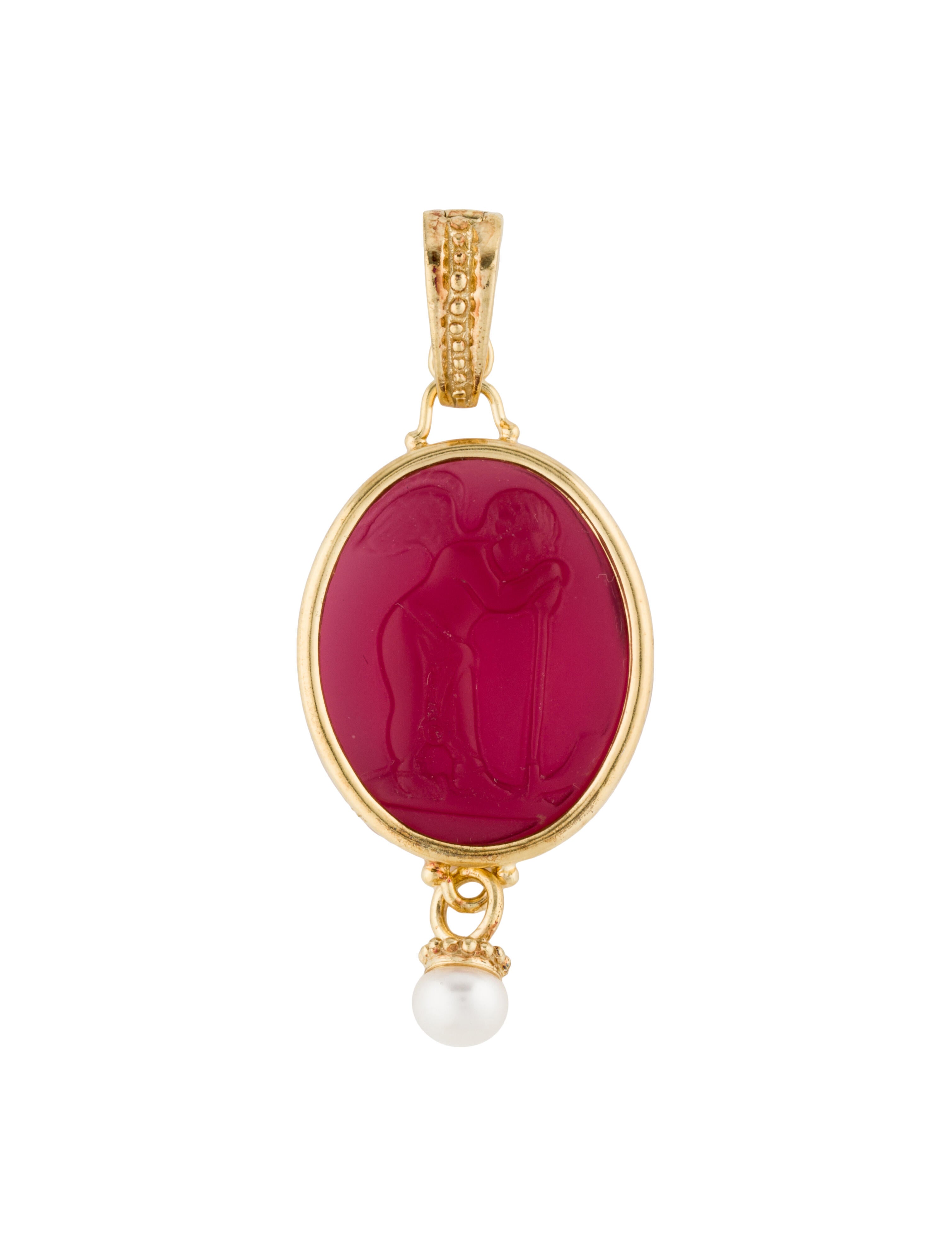 Tagliamonte Pearl & Venetian Cameo Pendant - Sterling Silver Pendant ...