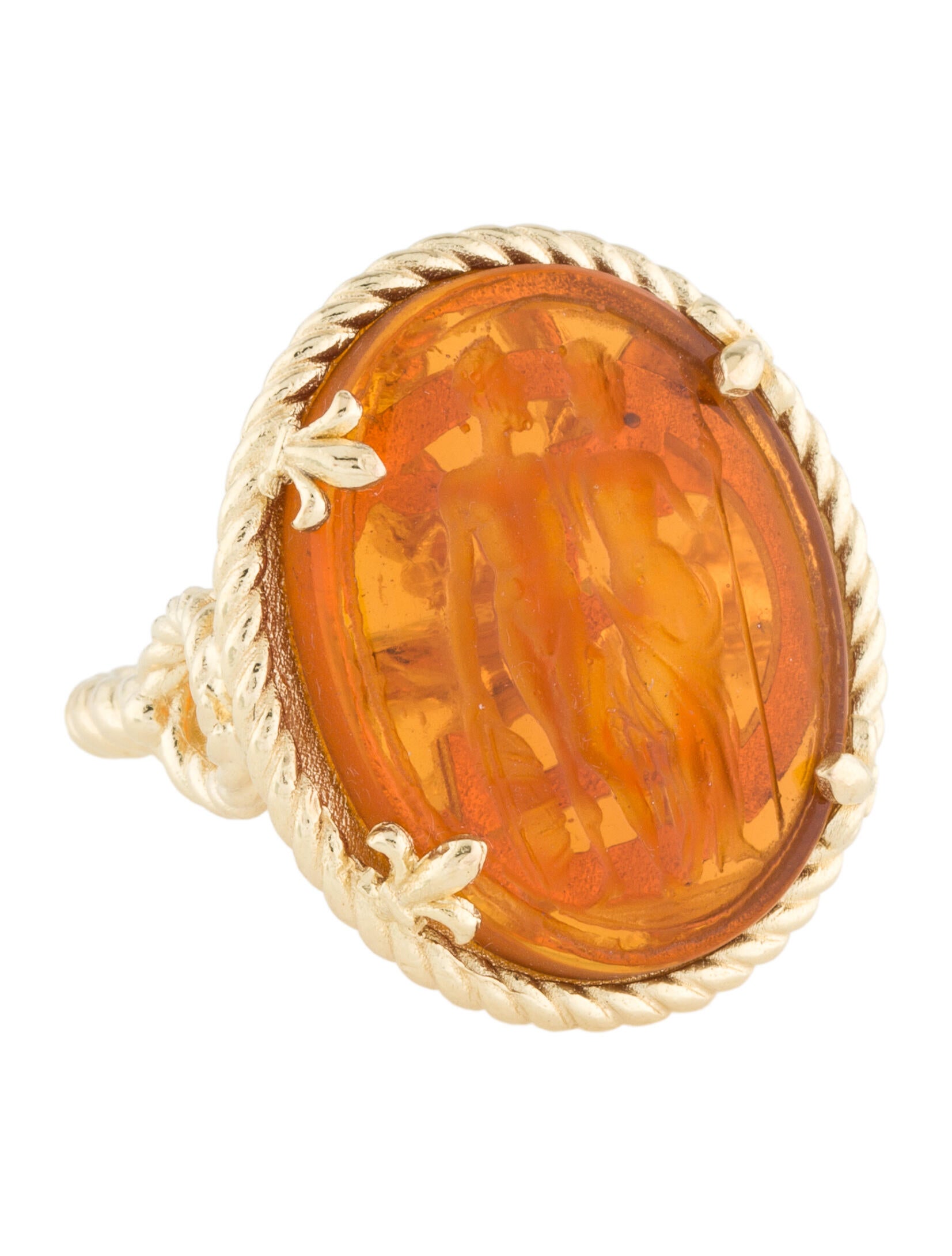 Tagliamonte Venetian Glass Man & Women Intaglio Signet Ring - Brown ...