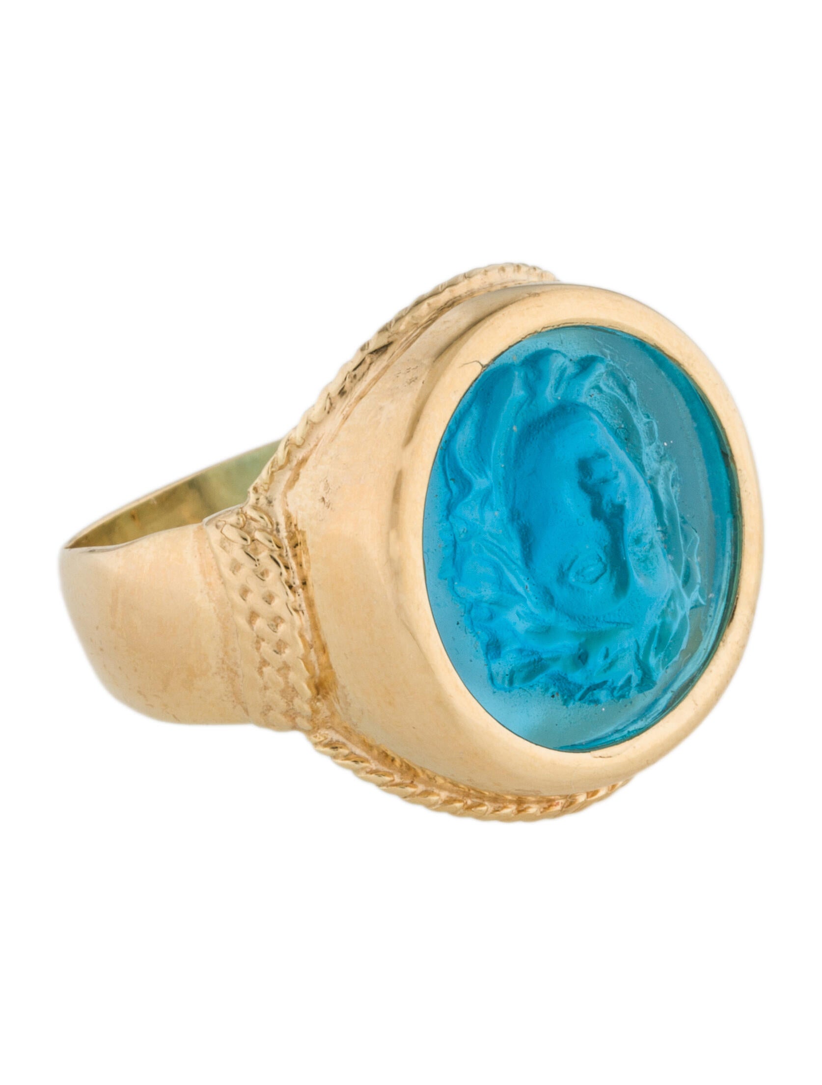 Tagliamonte Mother of Pearl & Venetian Glass Cameo Doublet Signet Ring ...