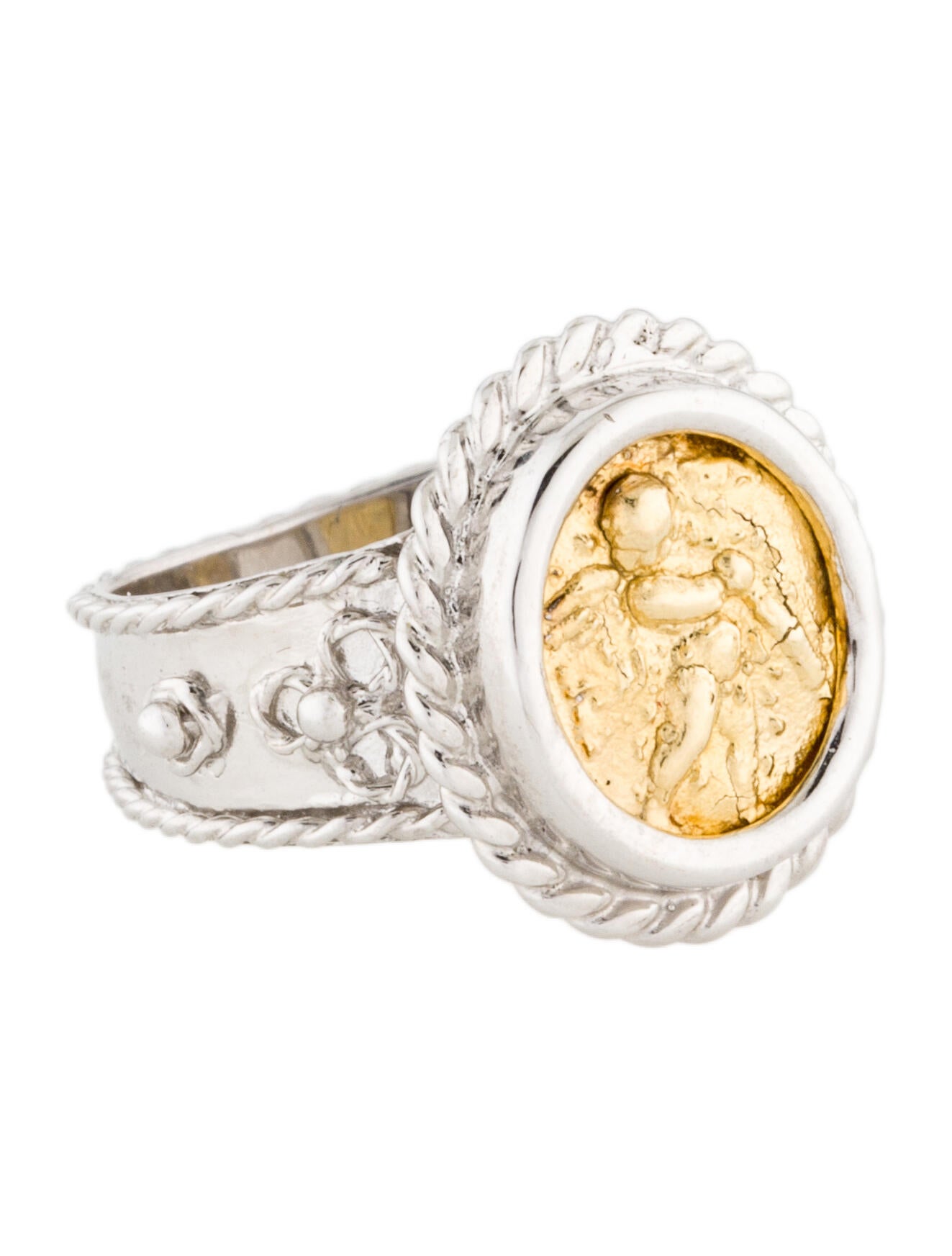 Tagliamonte Two-Tone Signet Ring - Sterling Silver Signet Ring, Rings ...