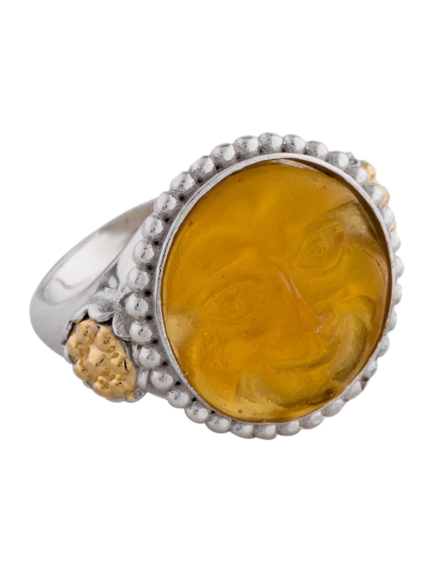 Tagliamonte Venetian Glass Moon Cameo Cocktail Ring - Orange, 18K ...