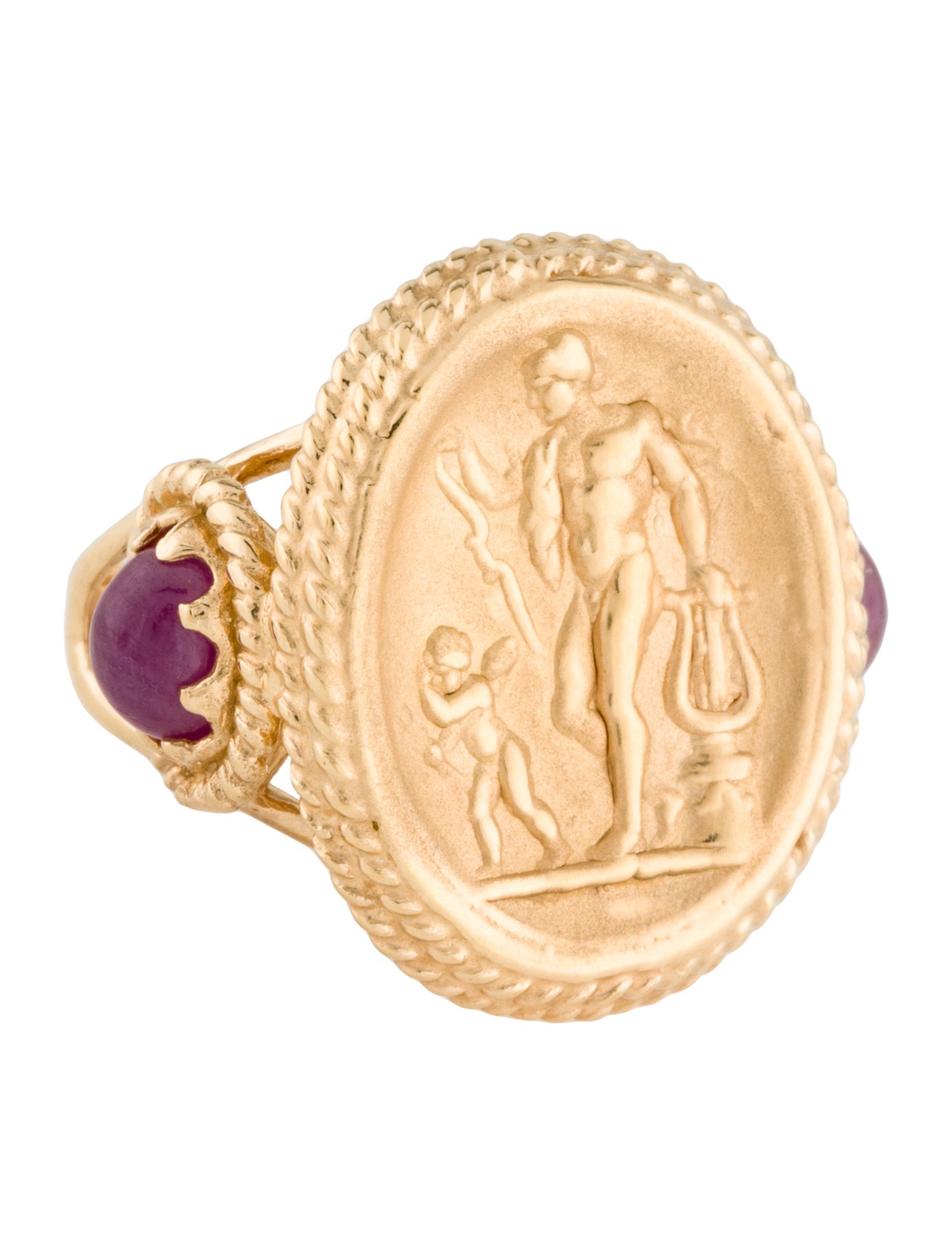 Tagliamonte 18K Ruby Cameo Cocktail Ring - Red, 18K Yellow Gold Signet ...