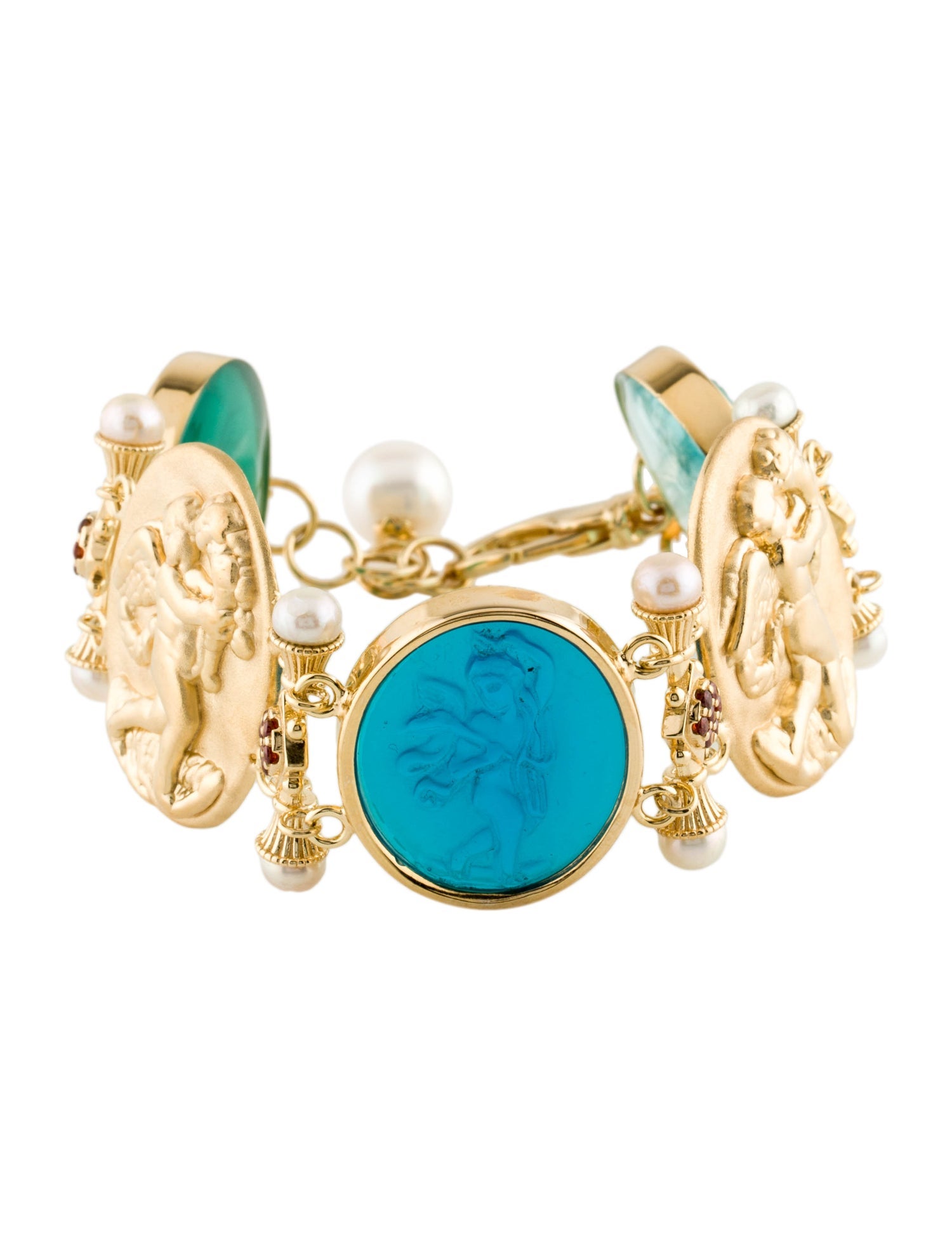 Tagliamonte Pearl, Ruby & Amanzonite Doublet Link Bracelet - Sterling ...