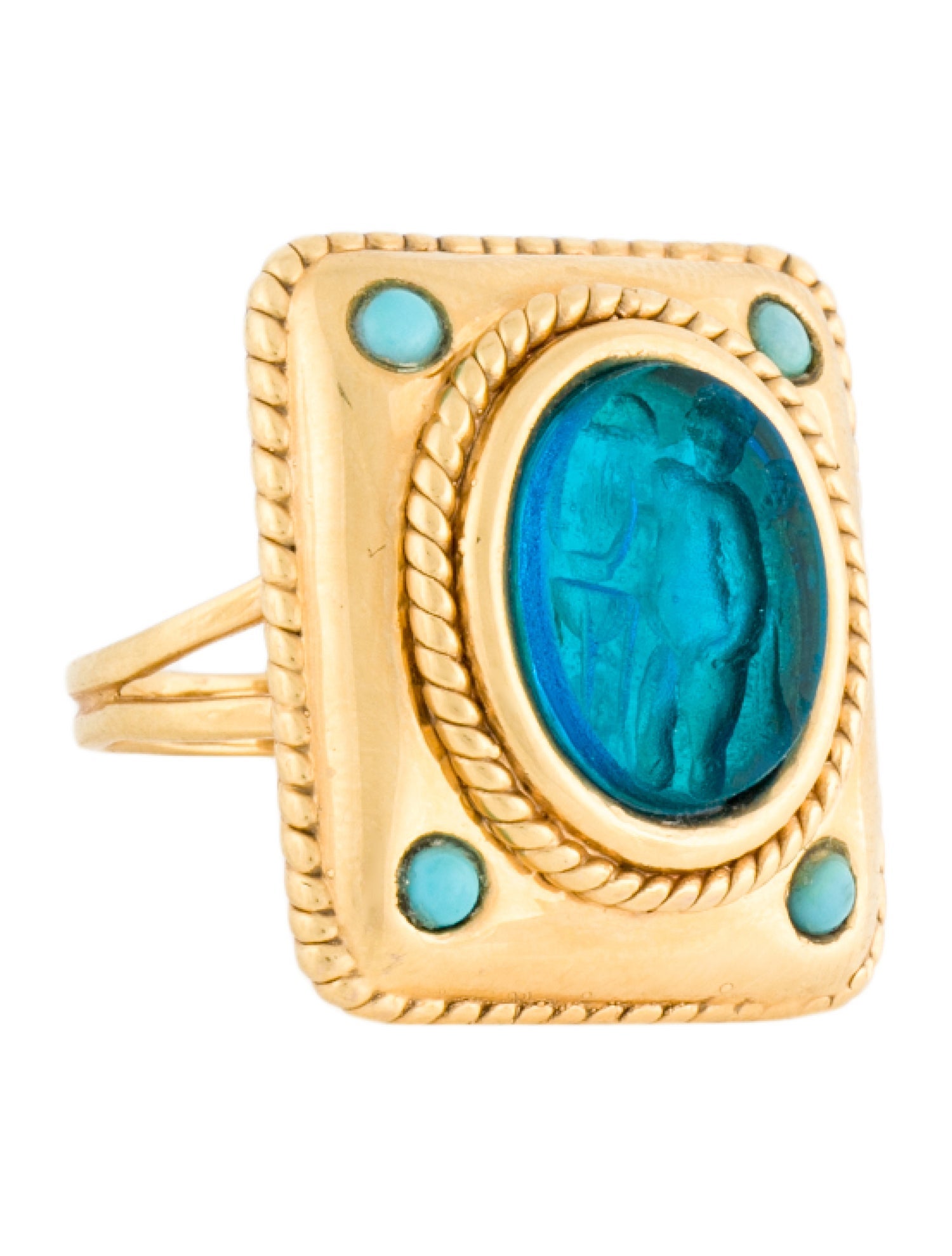 Tagliamonte 14K Turquoise & Venetian Intaglio Cocktail Ring - Blue, 14K ...