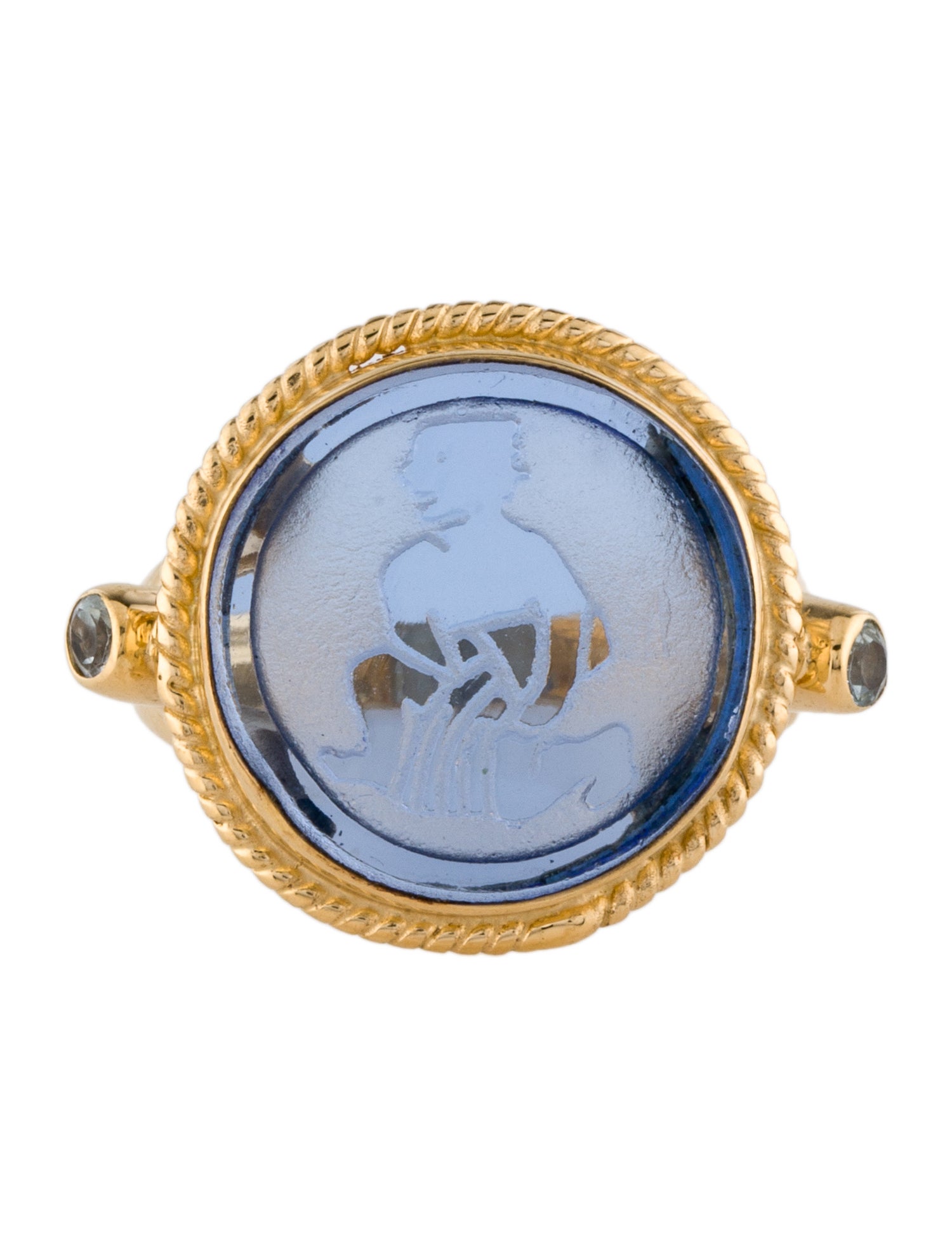 Tagliamonte Topaz & Venetian Glass Intaglio Cocktail Ring - Sterling ...