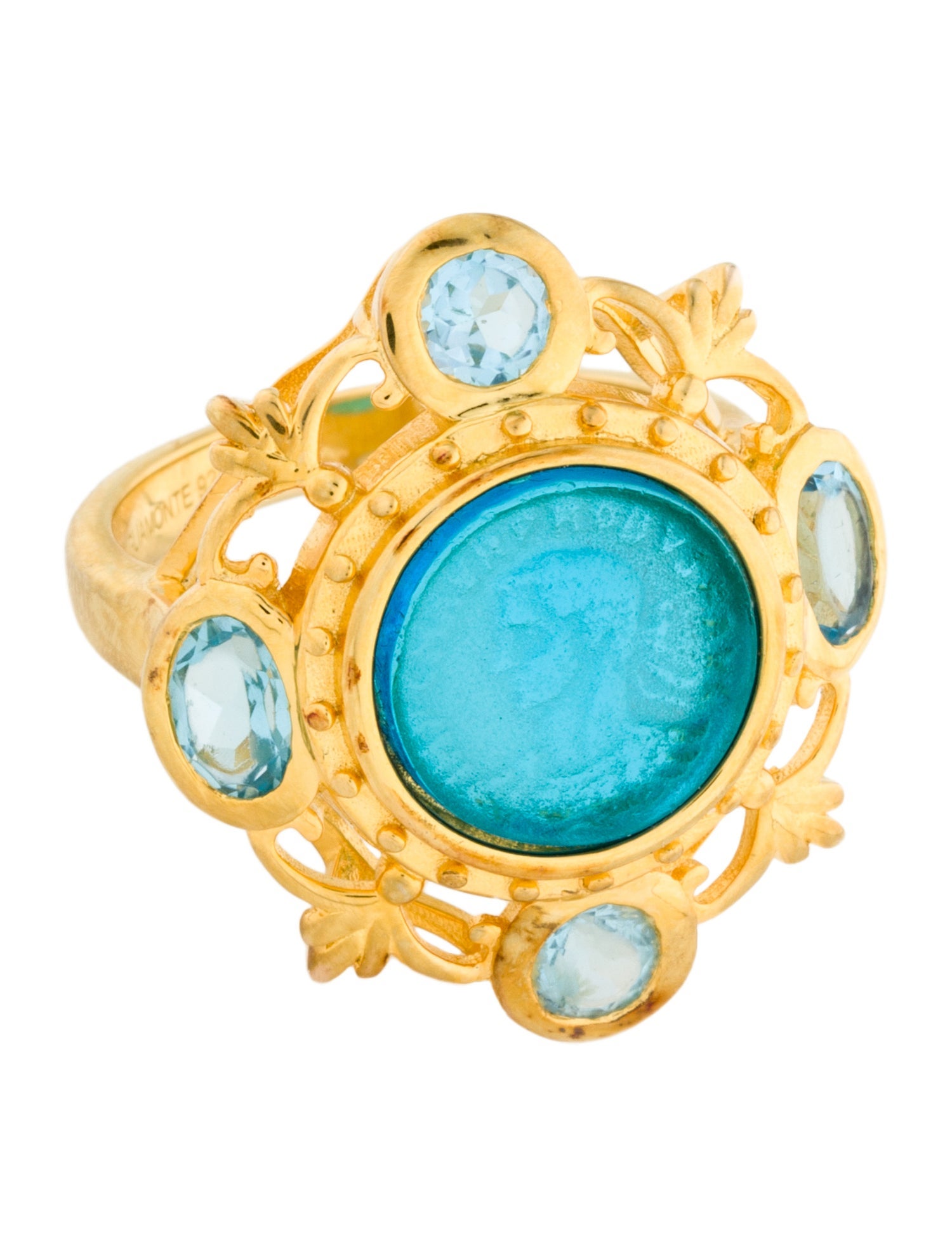 Tagliamonte Topaz & Venetian Glass Cocktail Ring - Blue, Sterling ...