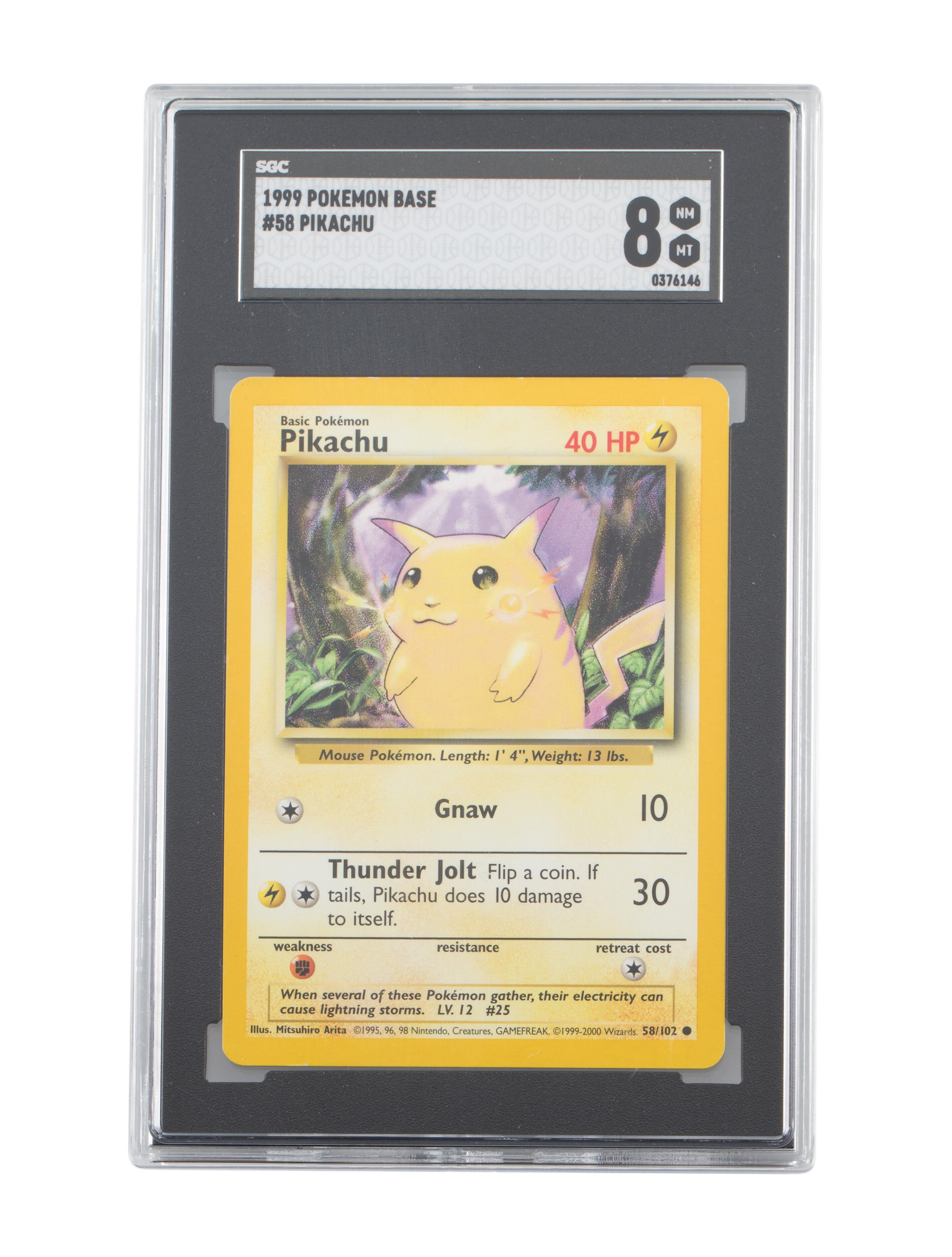 Trading Cards 1999 Pokémon Pikachu Yellow Cheeks Base Set Unlimited SGC ...