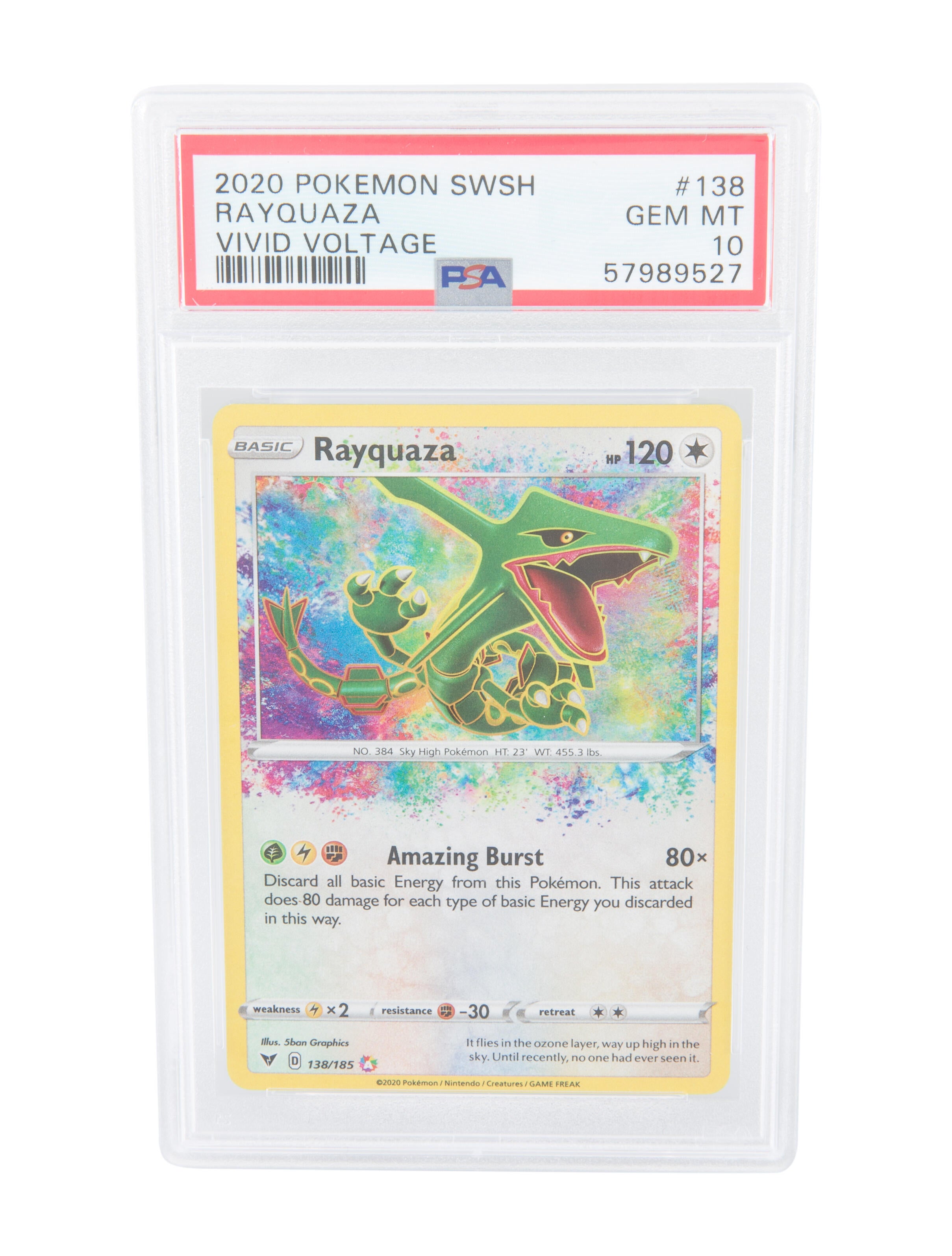 Trading Cards 2020 Pokemon Sword and Shield Rayquaza Vivid Voltage PSA ...