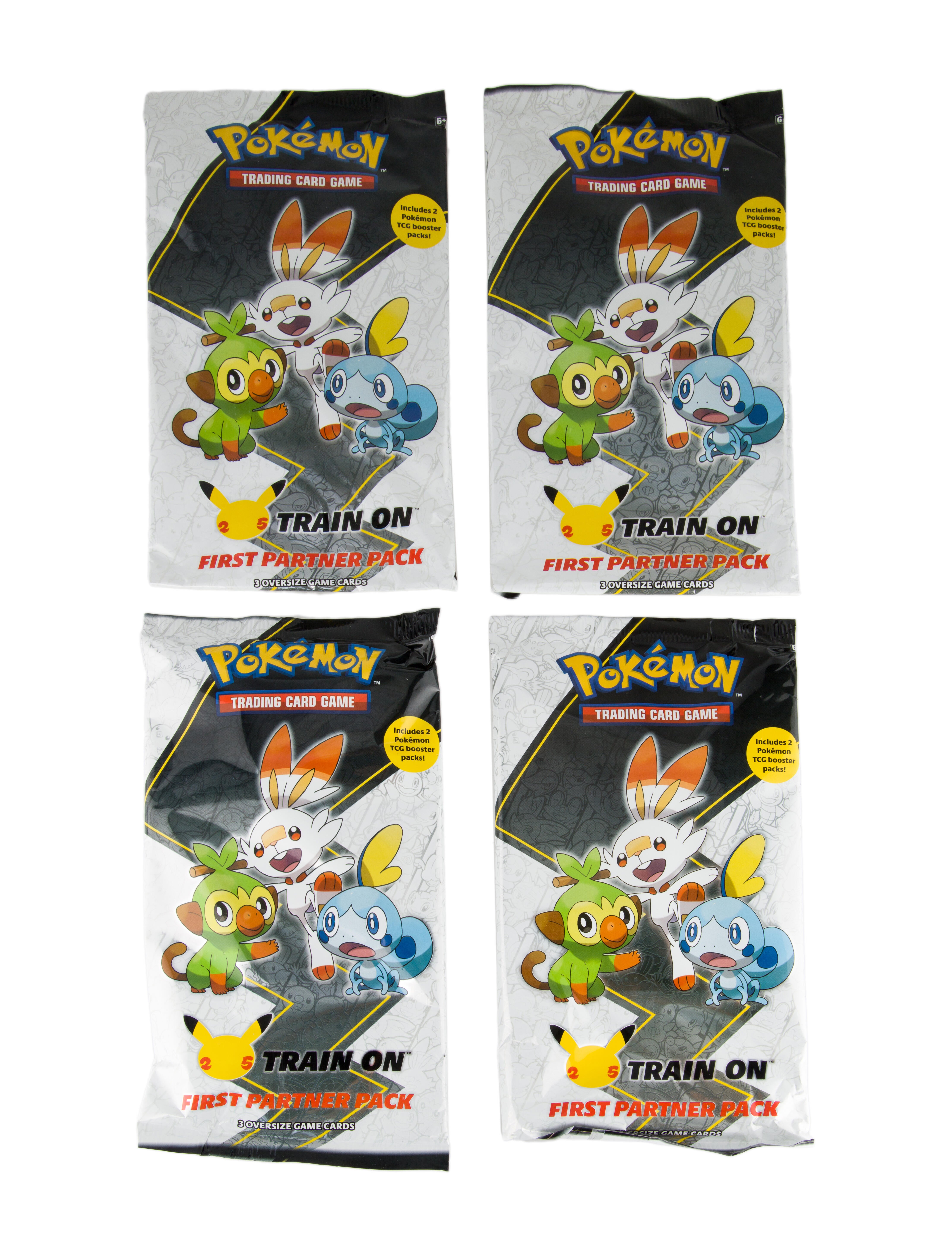 Trading Cards Set of 4 Pokemon 25th Anniversary Galar Train On First ...