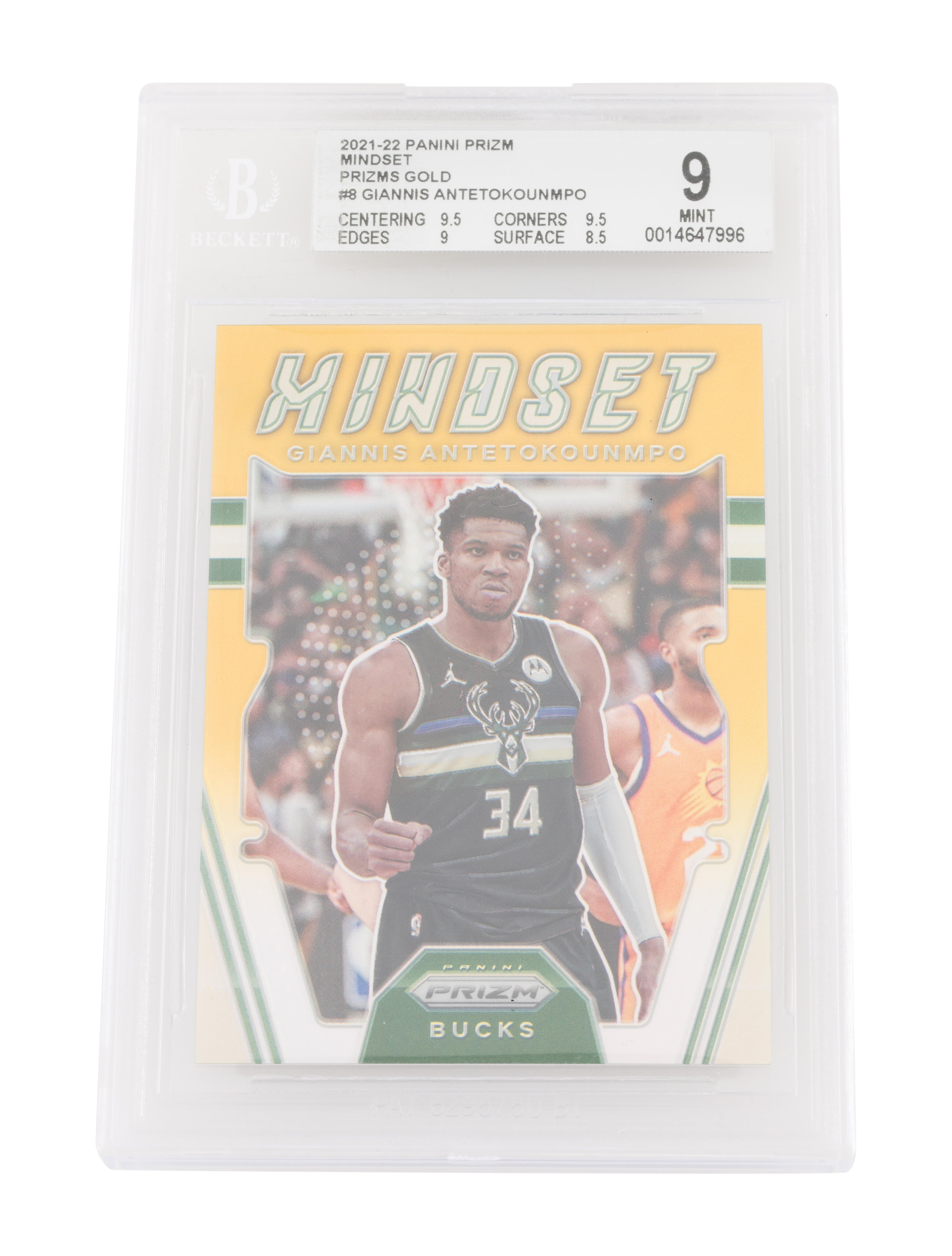 Trading Cards 2021-22 Panini Prizm #8 Mindset Gold /10 Giannis ...
