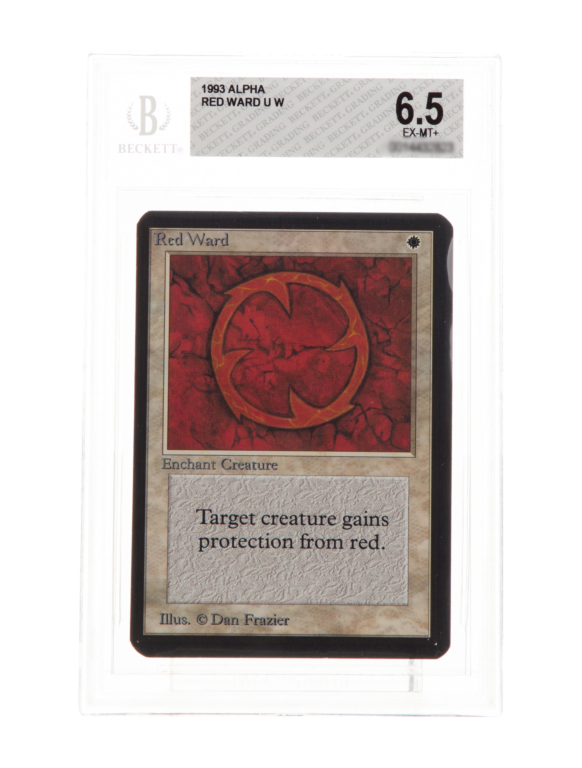 Trading Cards 1993 Magic The Gathering Red Ward U W Alpha BGS 6.5 #33 ...