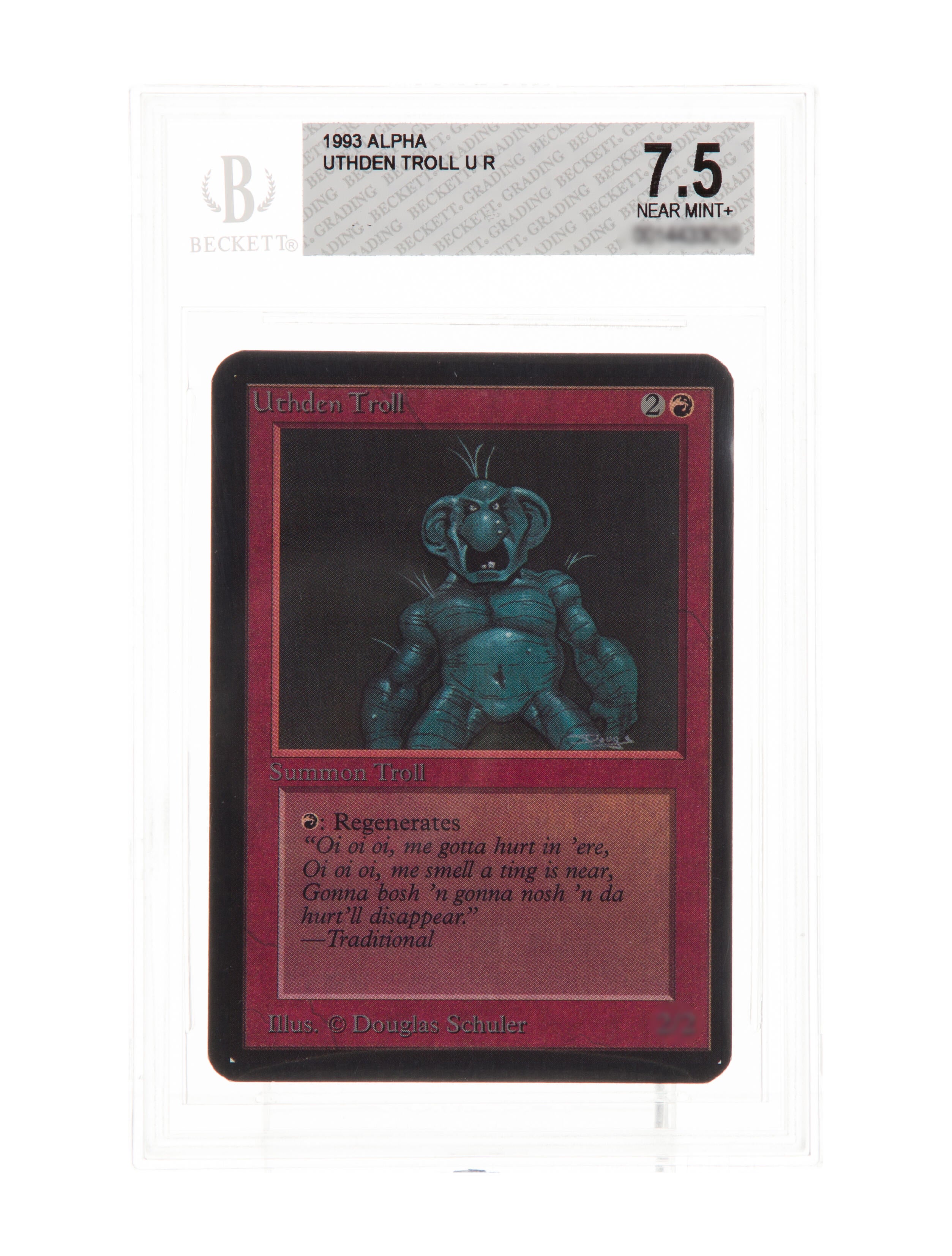 Trading Cards 1993 Magic The Gathering Uthden Troll U R Alpha #180 BGS ...