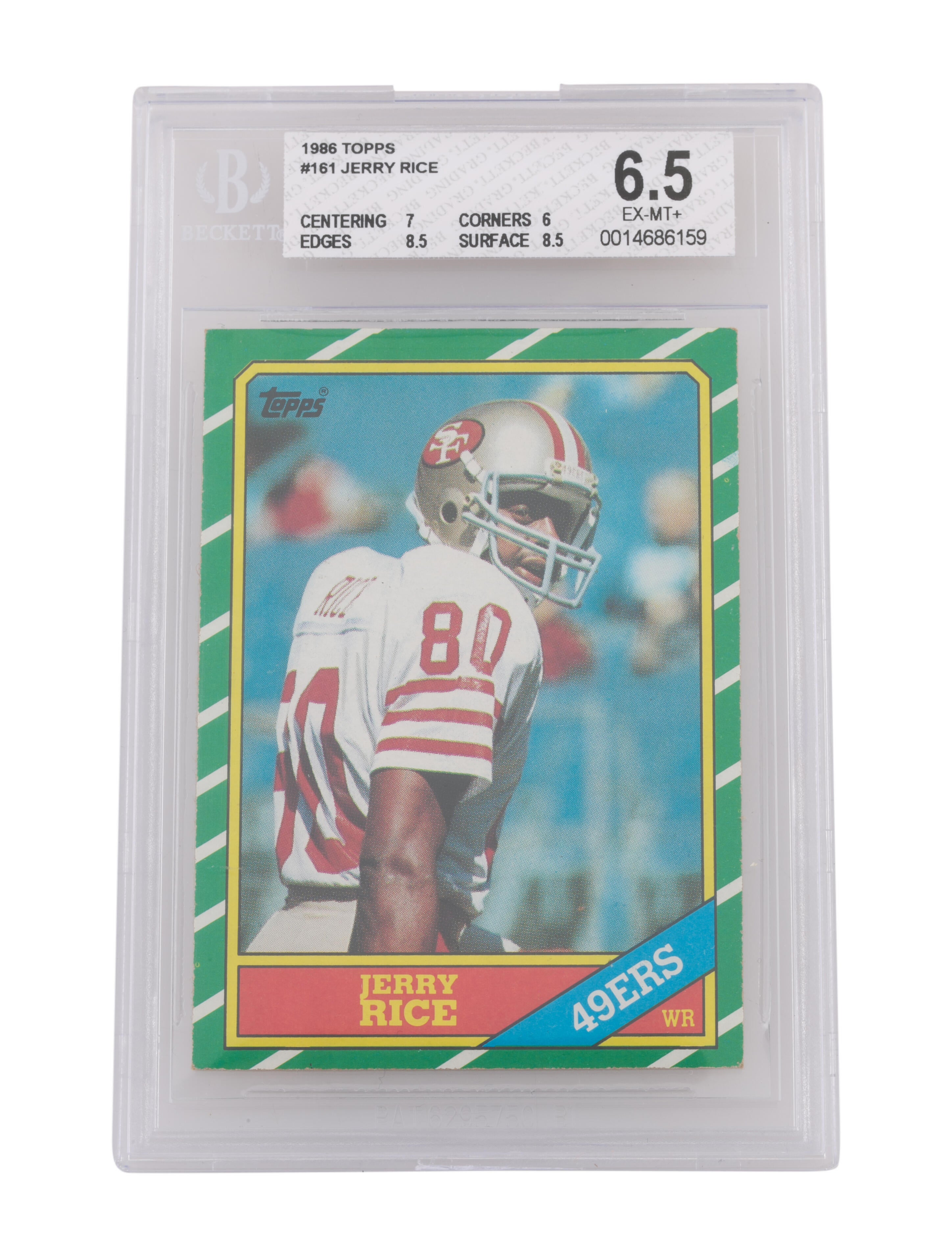 Trading Cards 1986 Topps Jerry Rice BGS 6.5 Rookie #161 - Blue Trading ...