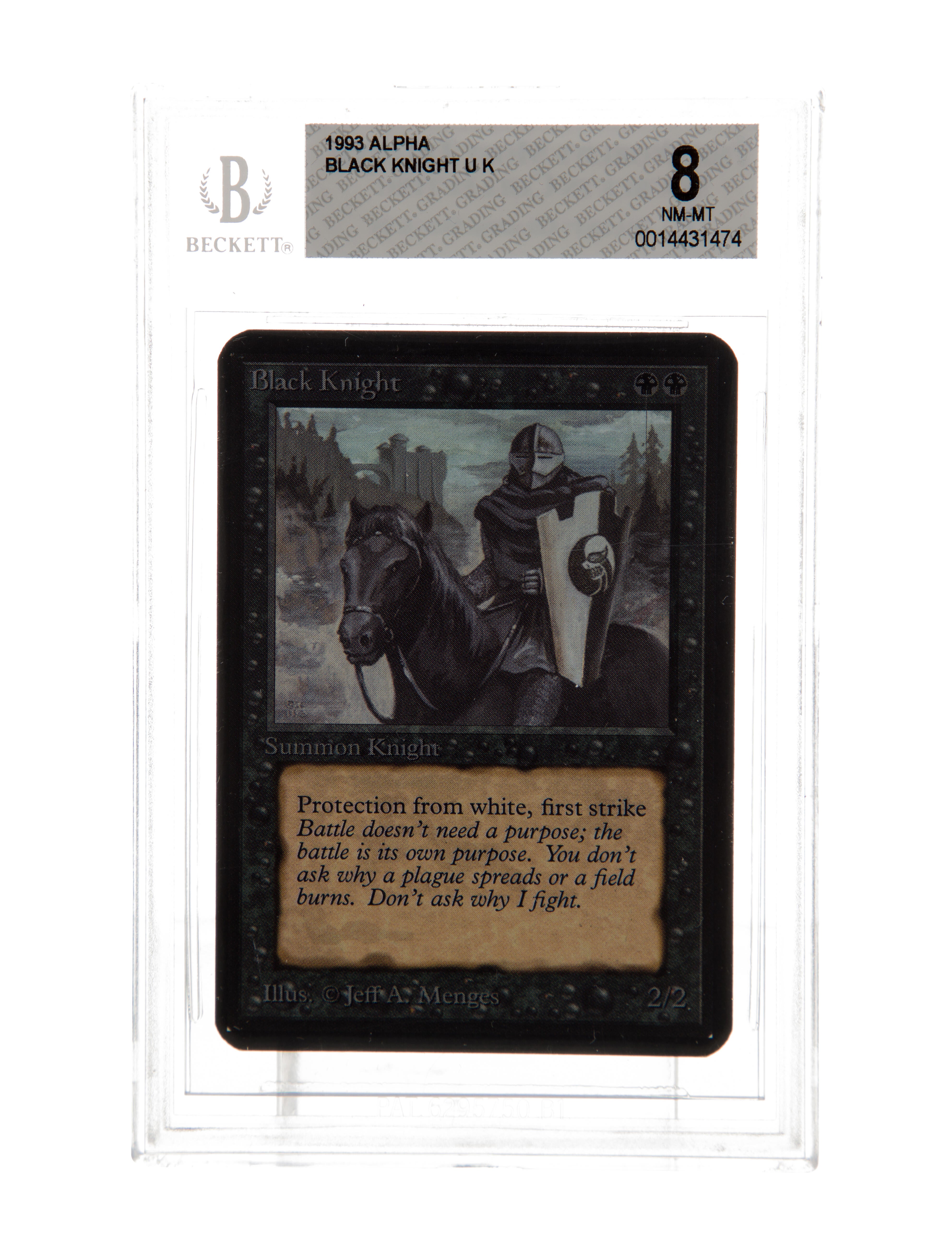 Trading Cards 1993 Magic: The Gathering Black Knight U K Alpha BGS 8 ...