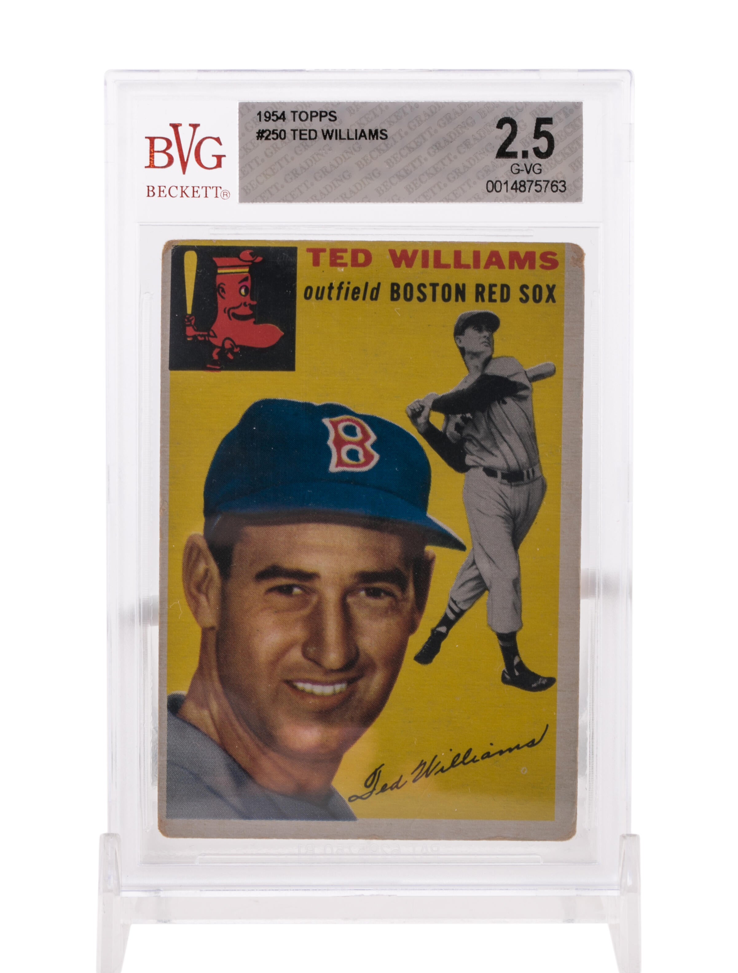 Trading Cards 1954 Topps Ted Williams BVG 2.5 #250 - POP 39 - Blue ...