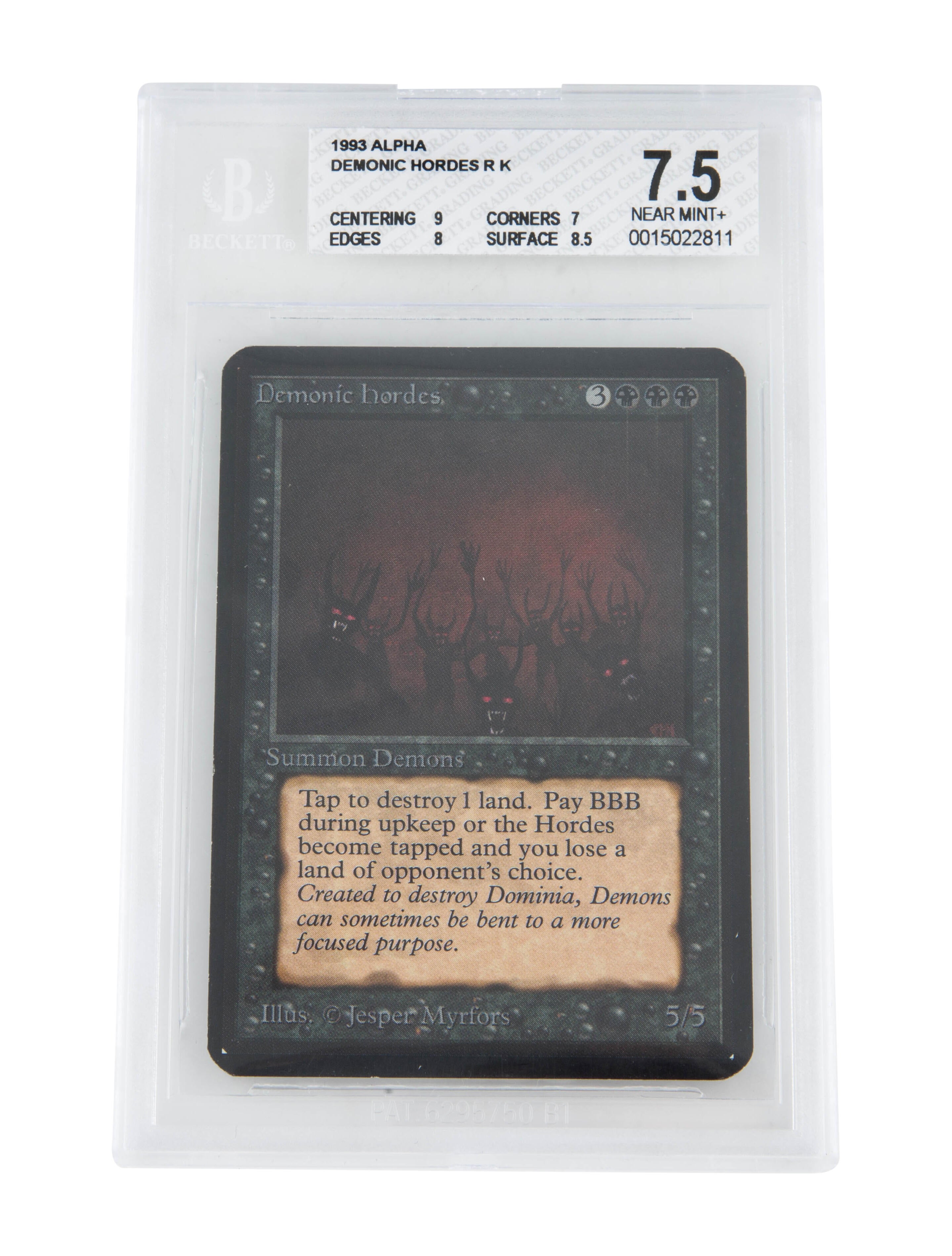 Trading Cards 1993 Magic: The Gathering Alpha Demonic Hordes BGS 7.5 ...