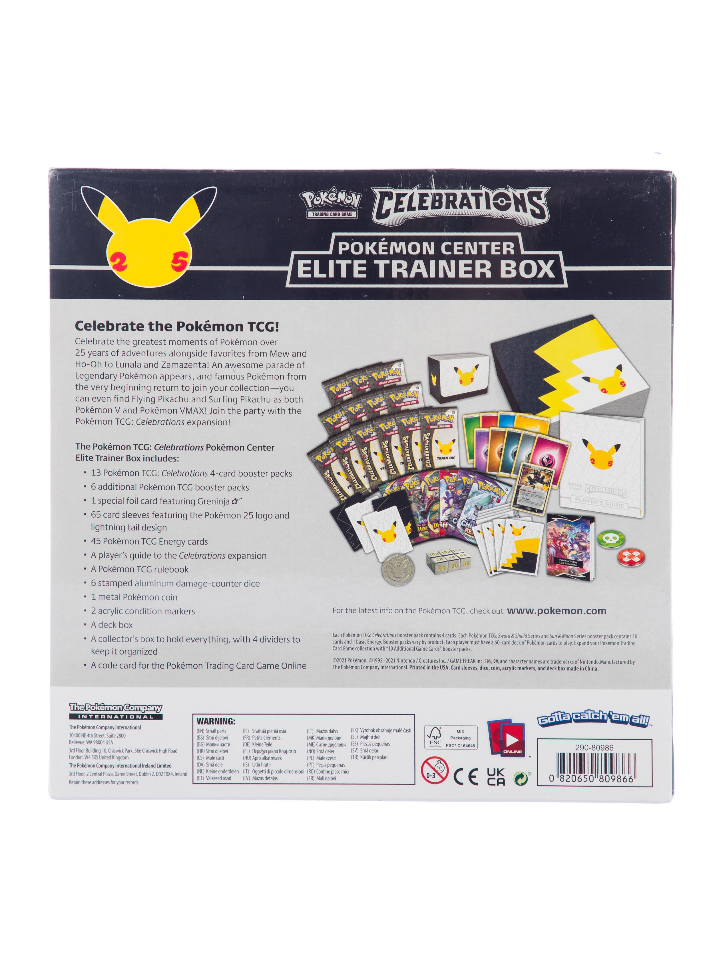 Trading Cards Pokémon Center TCG 25th Anniversary Celebrations Elite ...