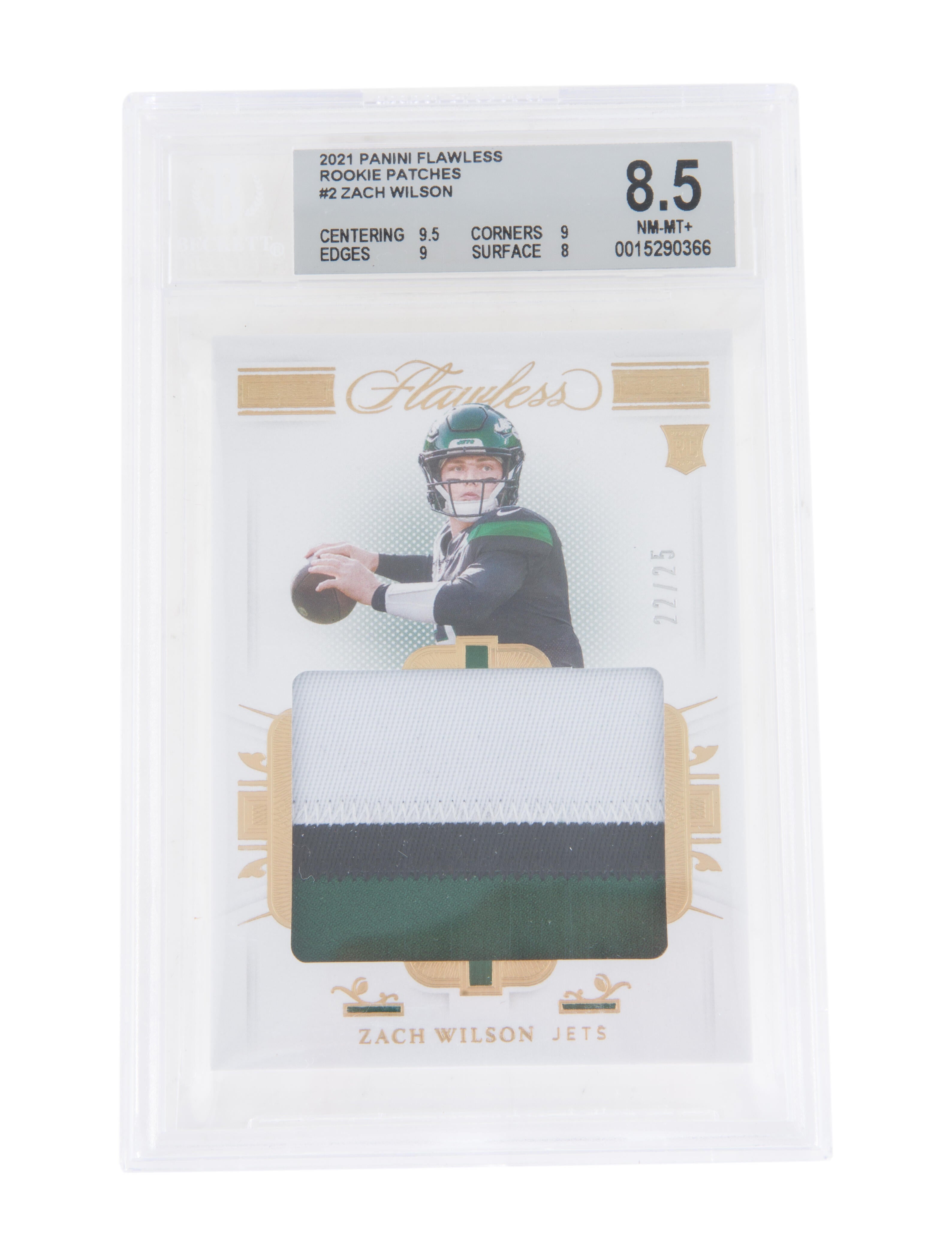 Trading Cards 2021 Panini Flawless Zach Wilson BGS 8.5 Rookie Patches ...