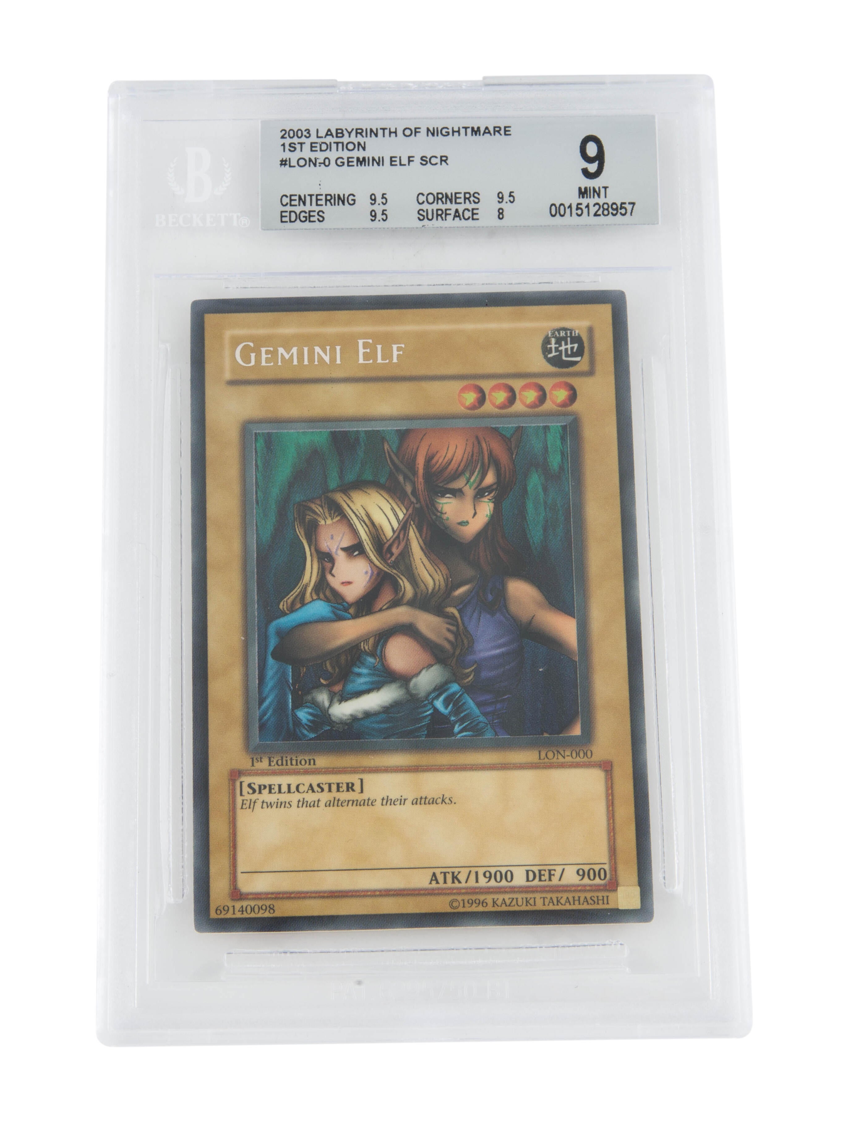Trading Cards 2003 Yu-Gi-Oh! Gemini Elf BGS 9 1st Edition #LON-000 ...