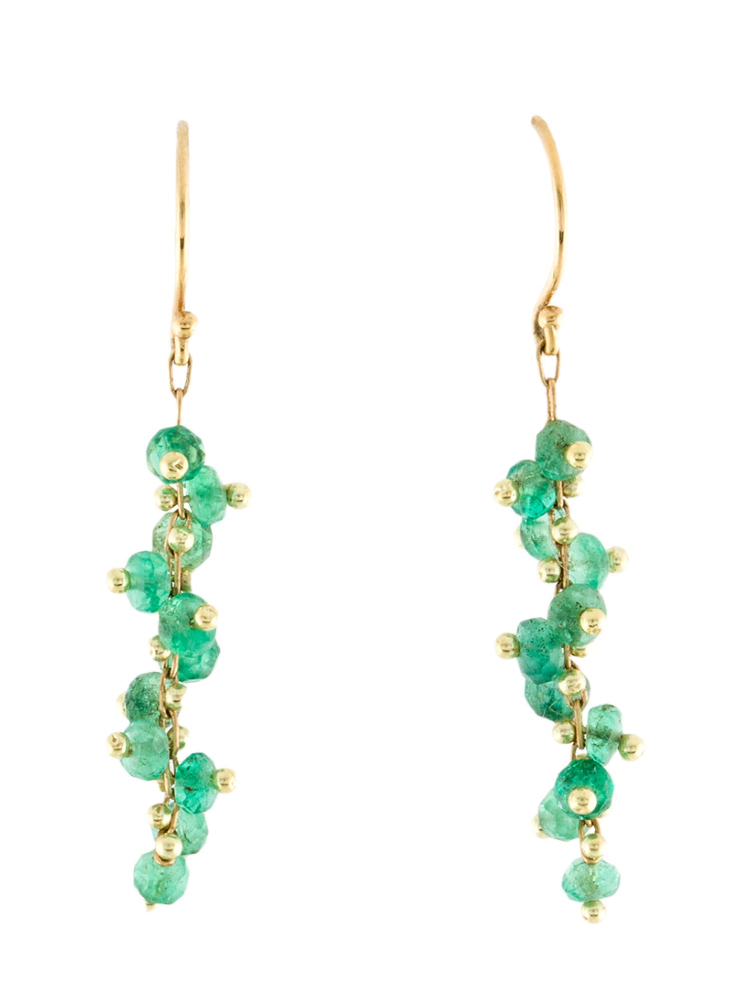 Ten Thousand Things 18K Emerald Drop Dangle Earrings - 18K Yellow Gold ...