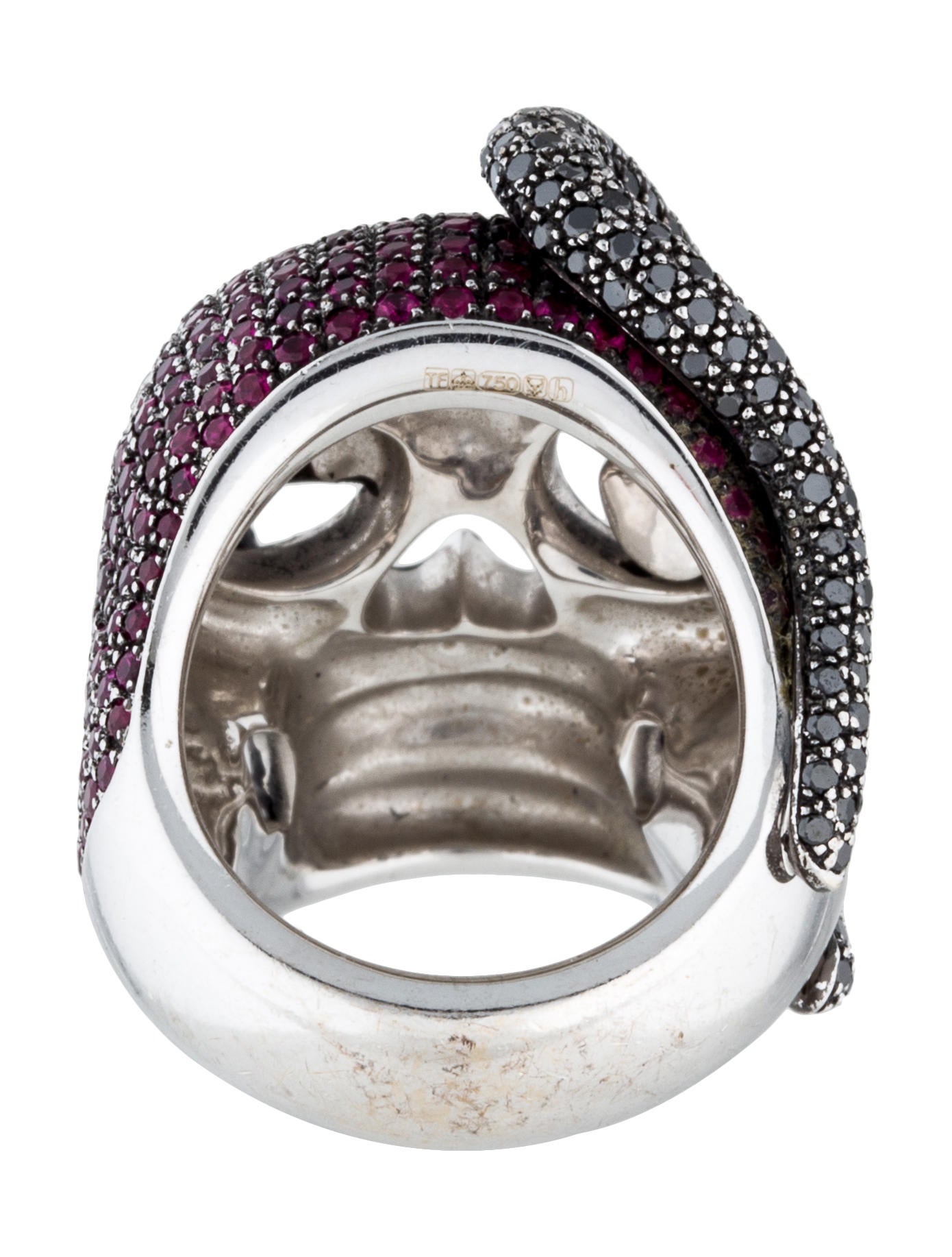 Theo Fennell 18K Ruby & Black Diamond Skull Ring - Rings - TEO20019 ...