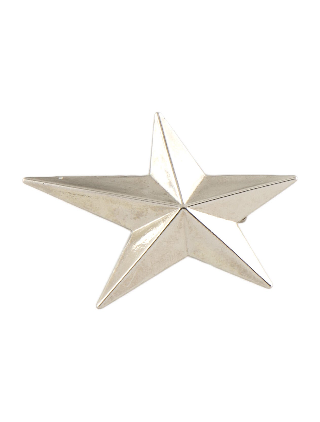 Thierry Mugler Star Brooch Pin - Silver-Tone Metal Pendant, Brooches ...