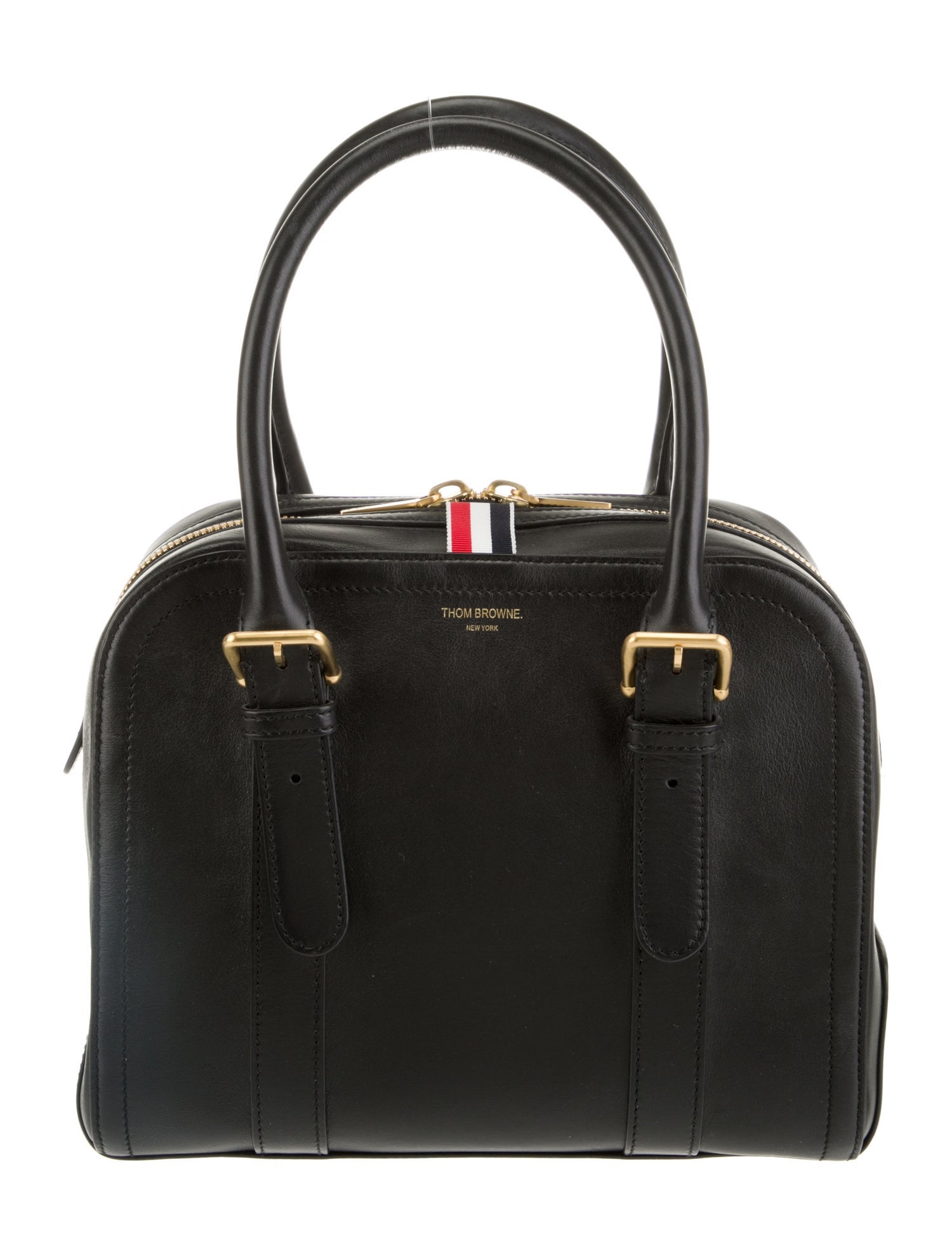 Thom Browne Leather Top Handle Bag - Black Handle Bags, Handbags ...