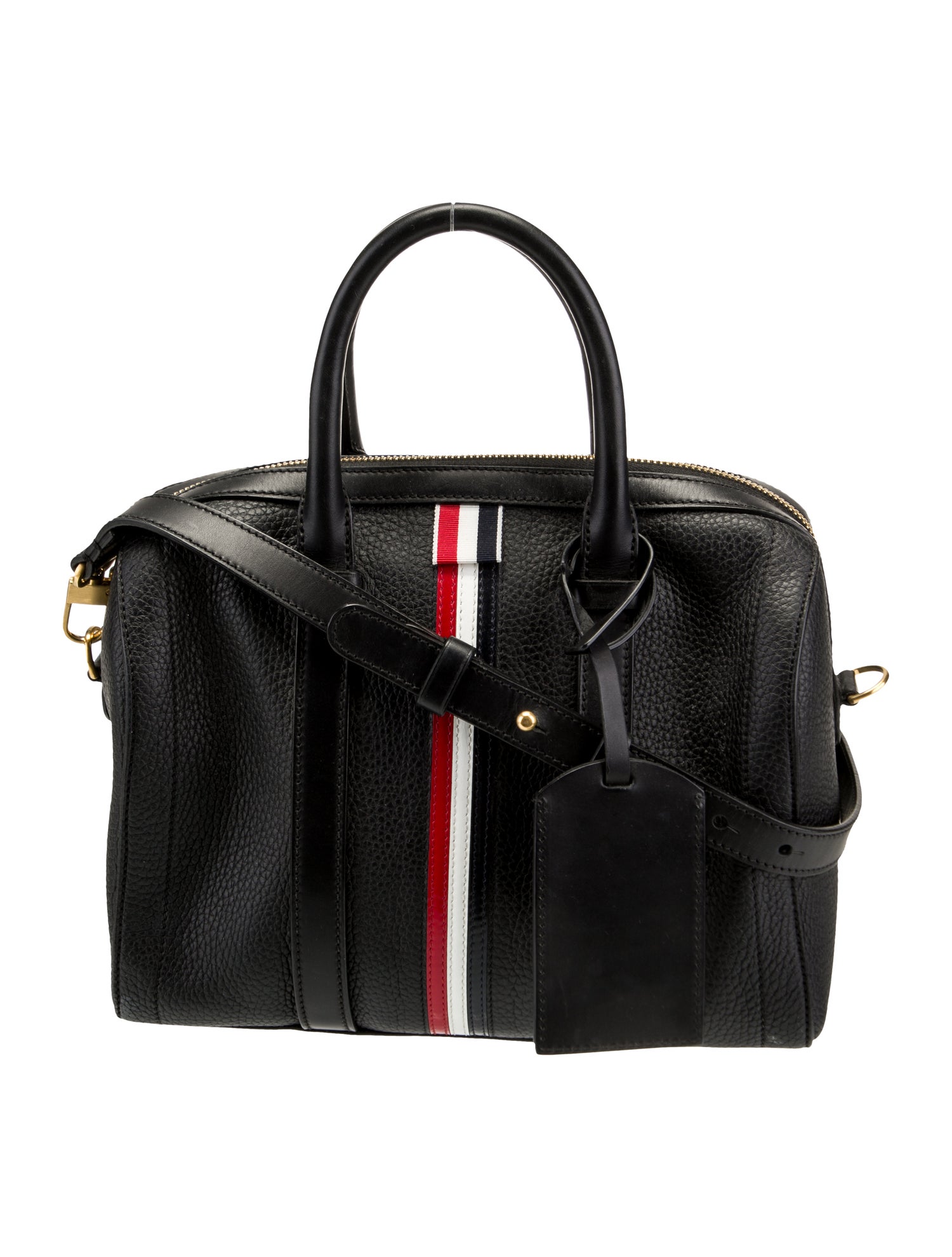 Thom Browne Leather Top Handle Bag - Black Handle Bags, Handbags ...