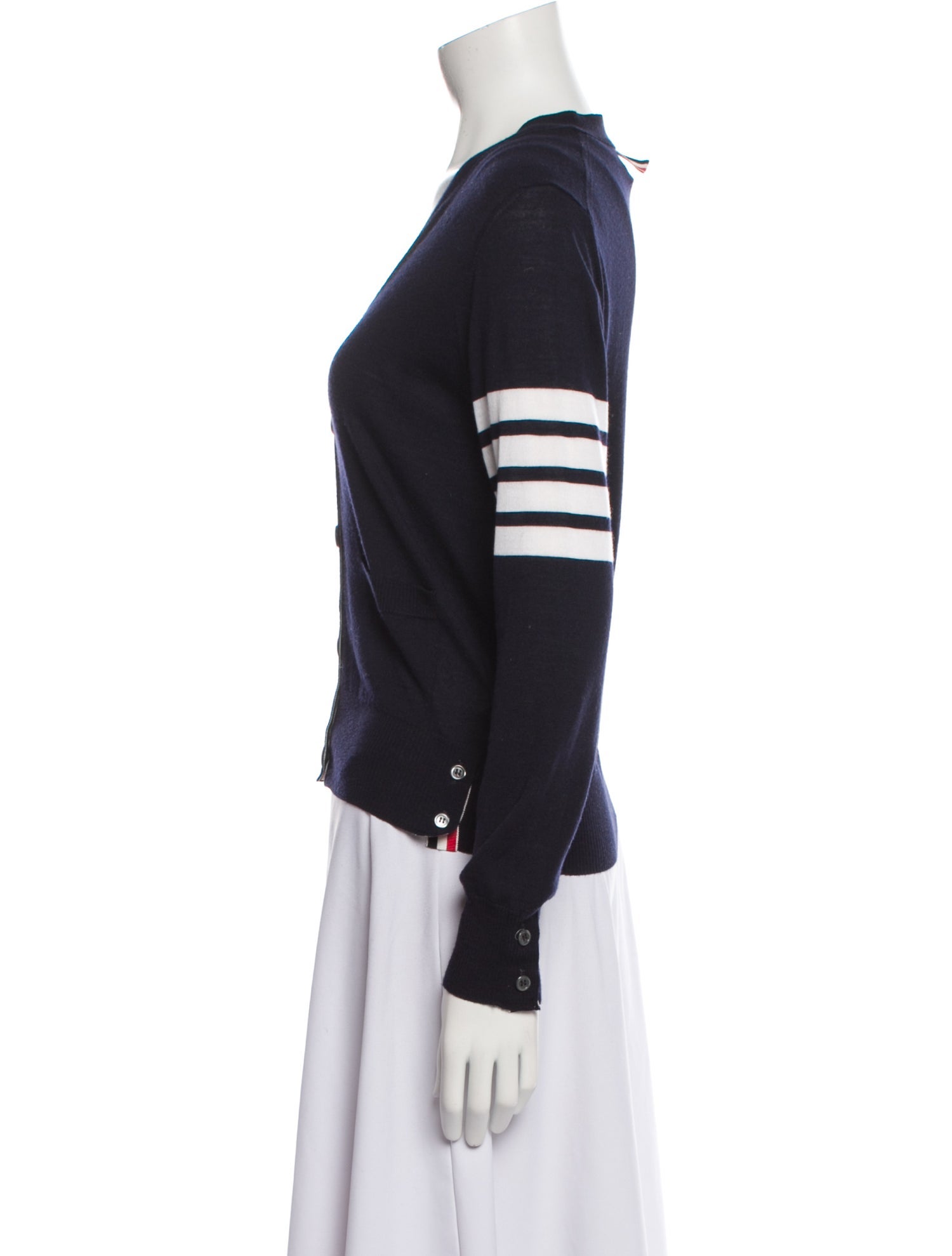 Thom Browne Merino Wool Striped Sweater - Blue Knitwear, Clothing - THO58720 | The RealReal