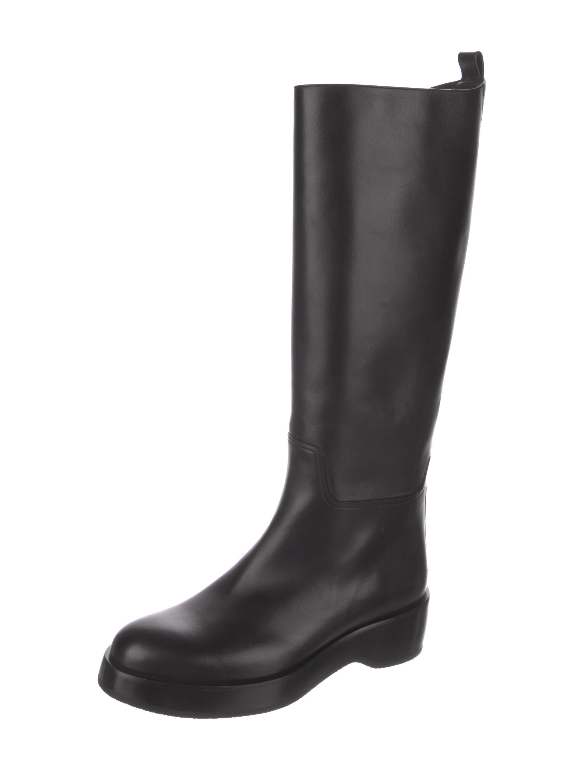 The Row Leather Riding Boots - Black Boots, Shoes - THR106691 | The ...