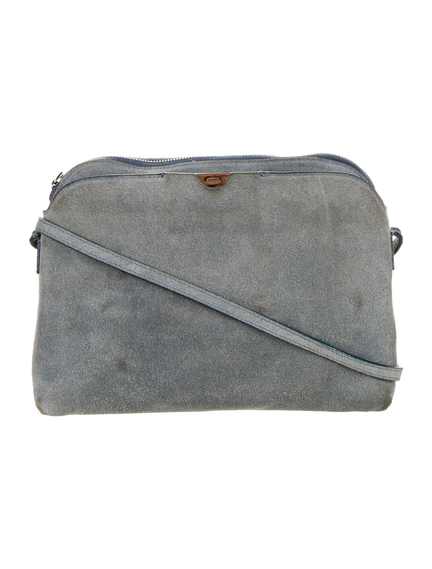 The Row Suede Crossbody Bag - Blue Crossbody Bags, Handbags - THR106112 ...