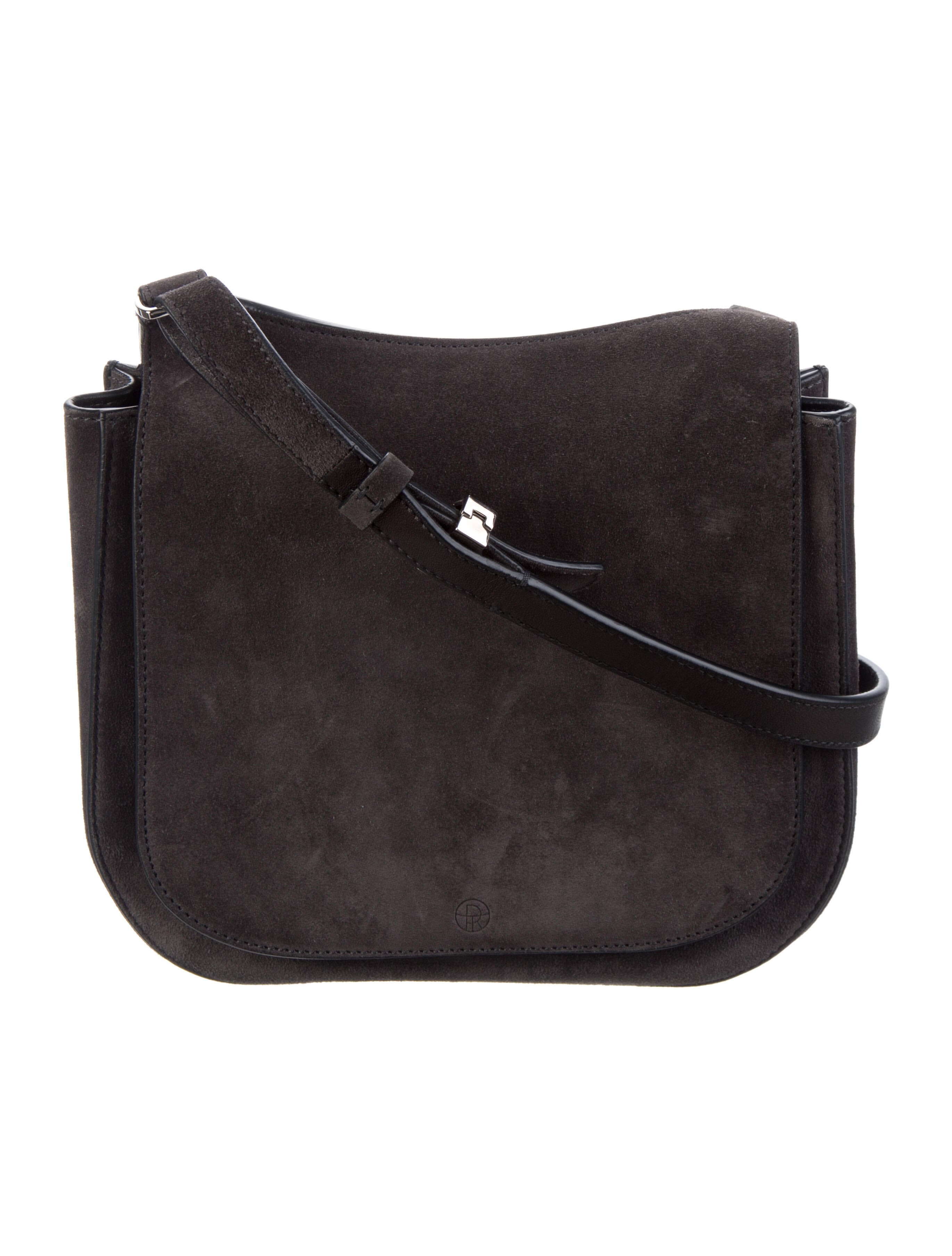 The Row Suede Leather-Trim Crossbody Bag - Black Crossbody Bags ...