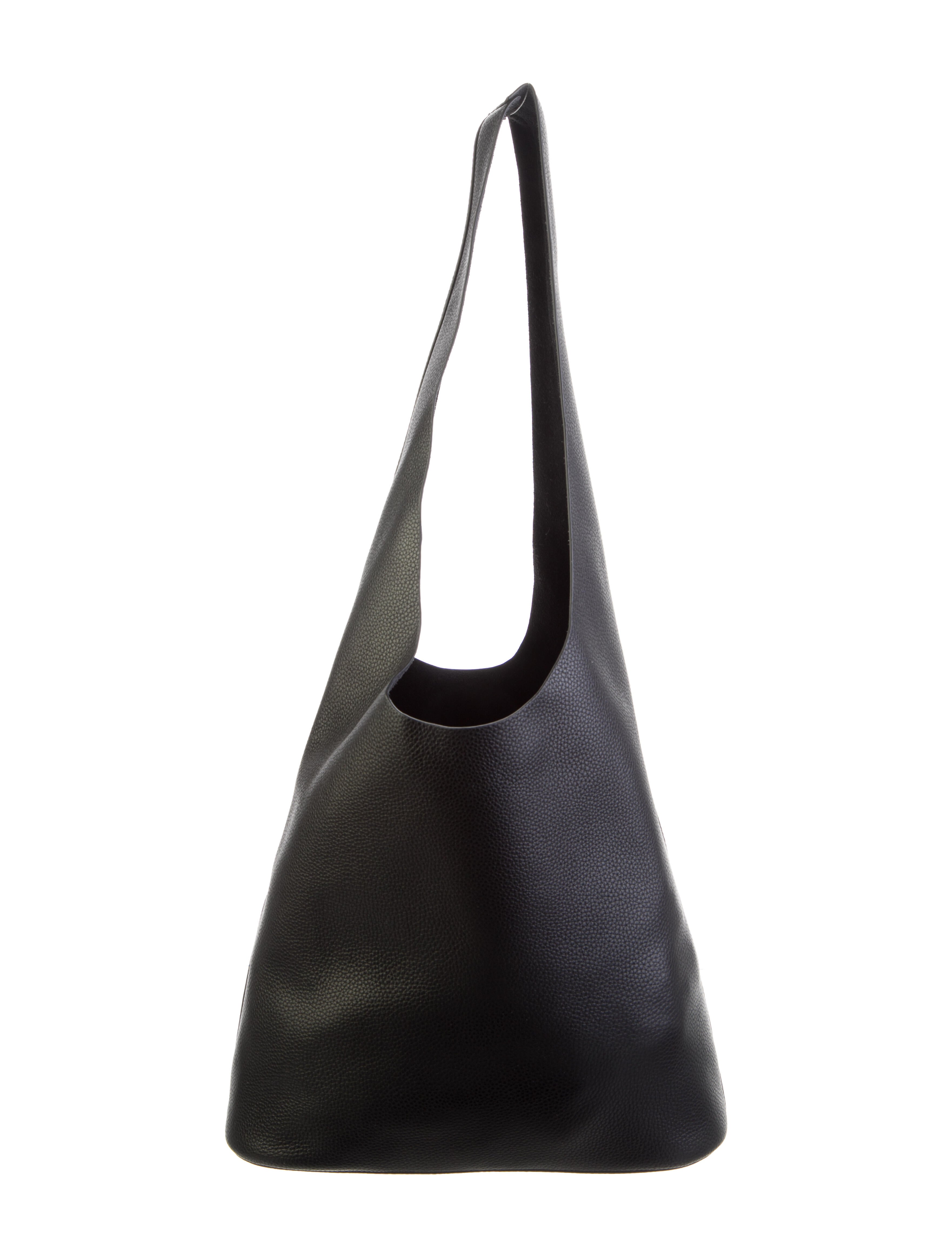 The Row Leather Shoulder Bag - Black Shoulder Bags, Handbags ...