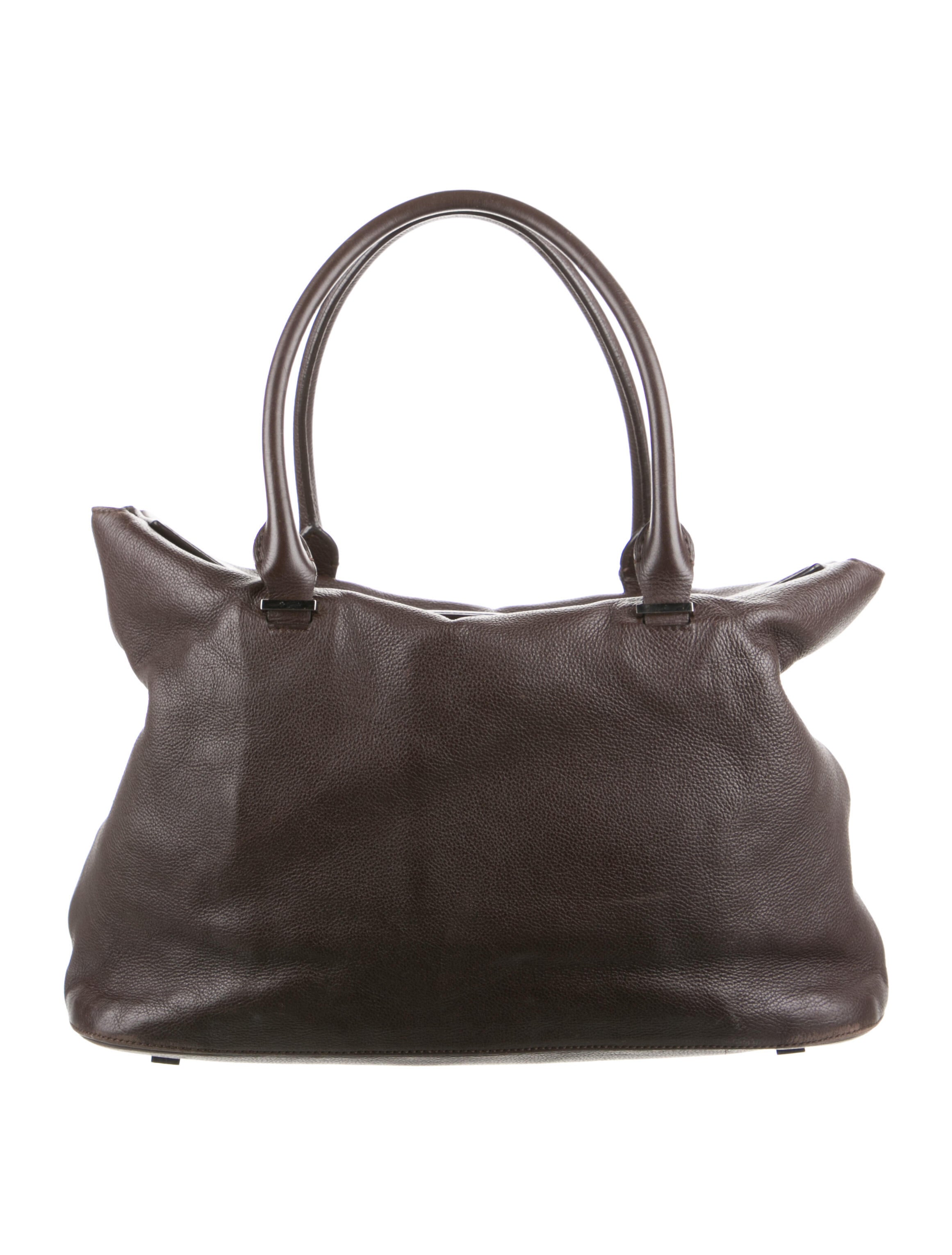 The Row Leather tote bag - Brown Totes, Handbags - THR117143 | The RealReal