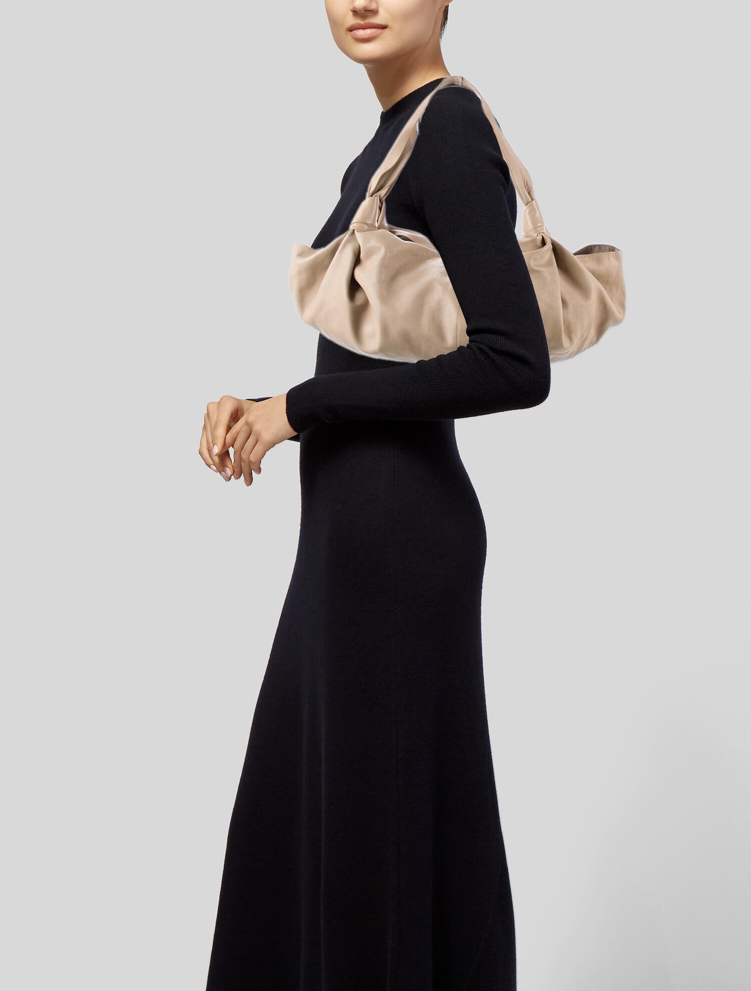 The Row Solid Leather Shoulder Bag - Neutrals Shoulder Bags, Handbags ...