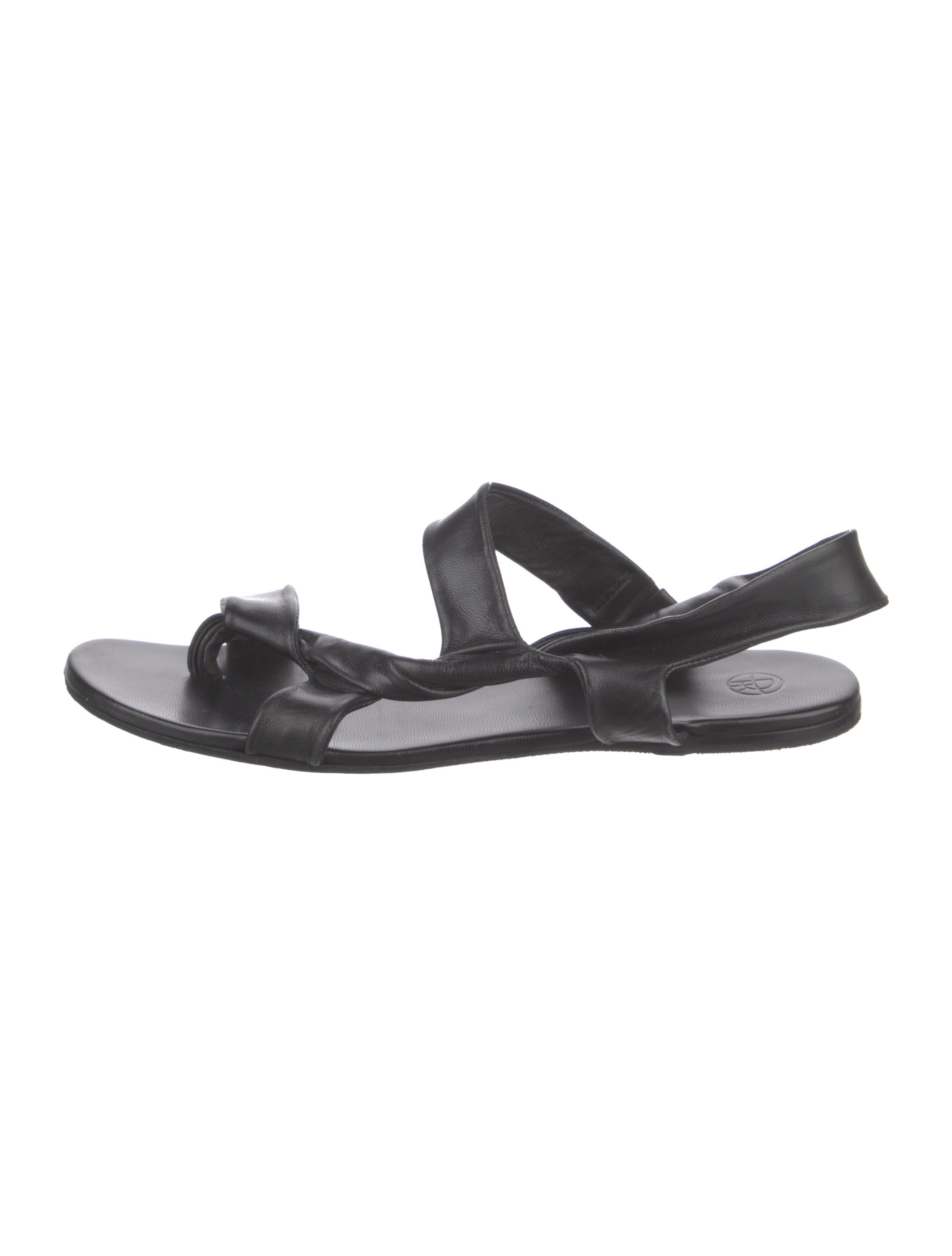 The Row Leather Slingback Sandals - Black Sandals, Shoes - THR121220 ...