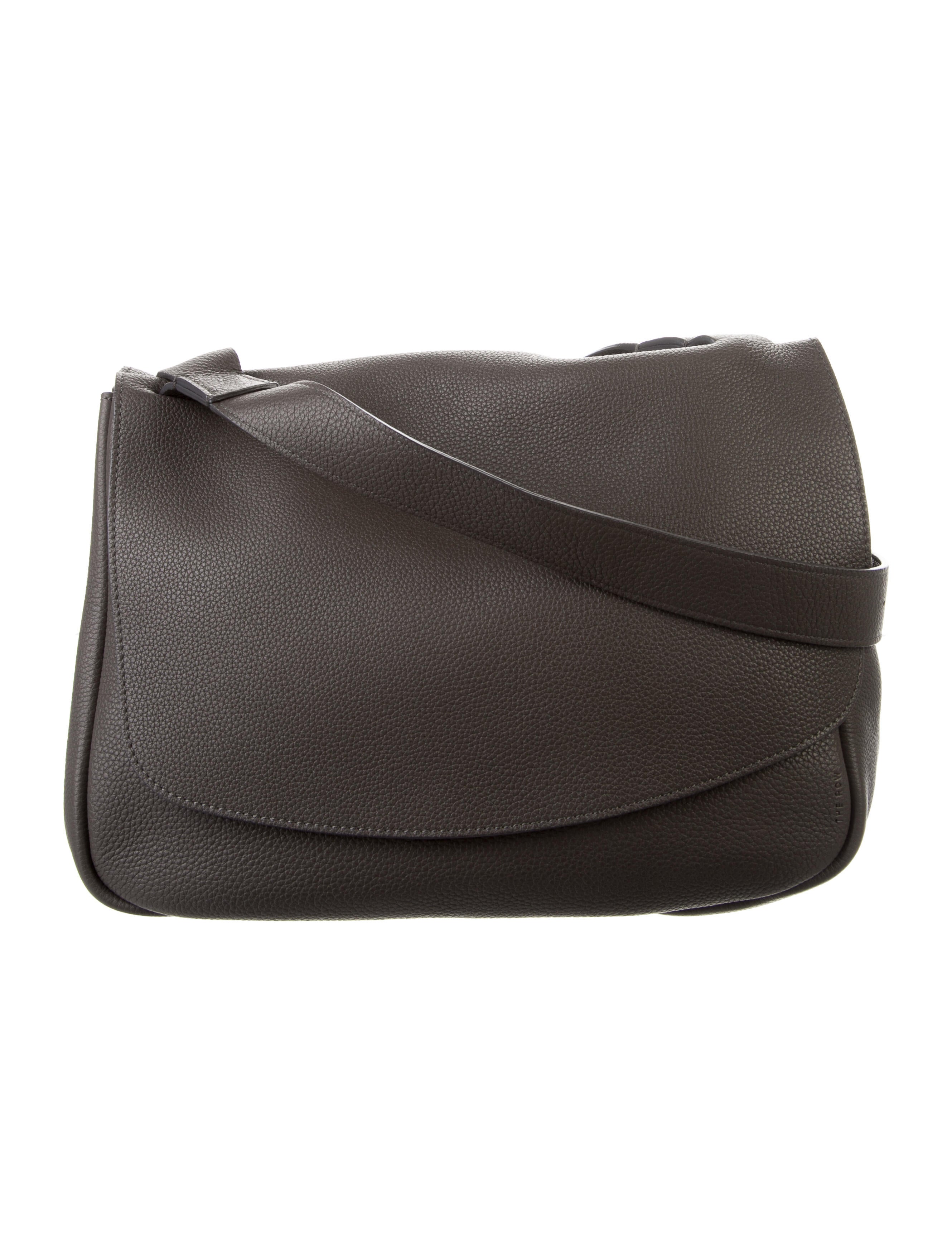 The Row Leather Soft Messenger Shoulder Bag - Grey Shoulder Bags ...