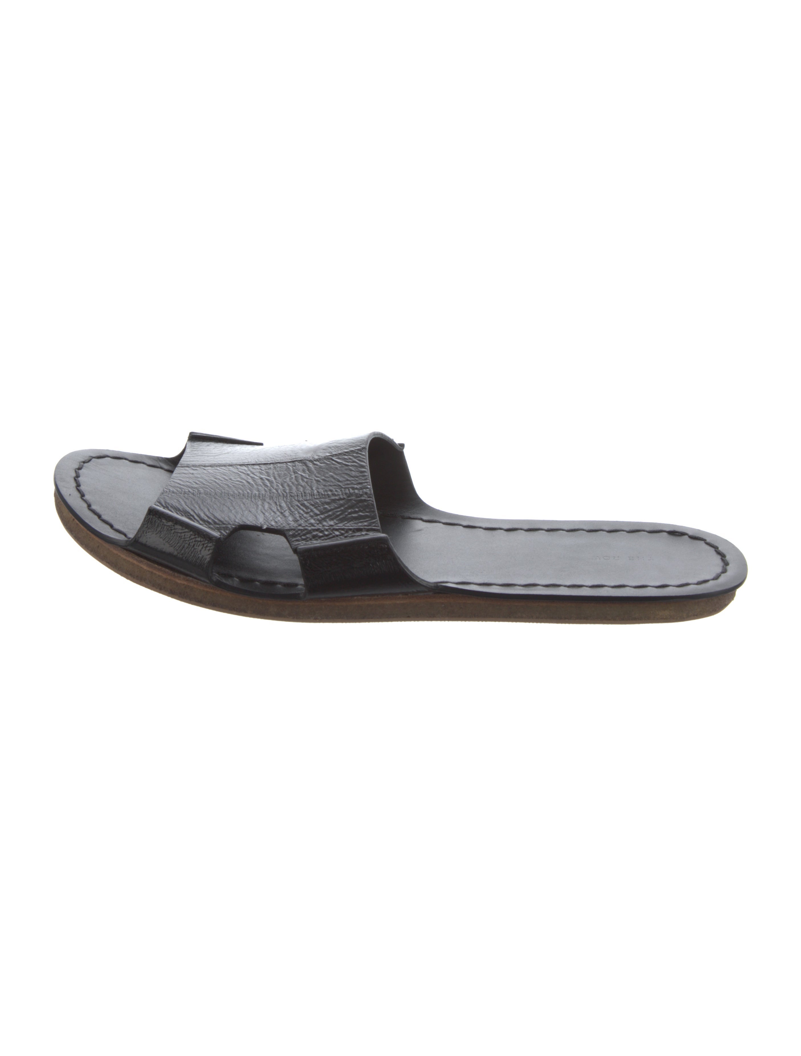 The Row Slides - Black Sandals, Shoes - THR121956 | The RealReal
