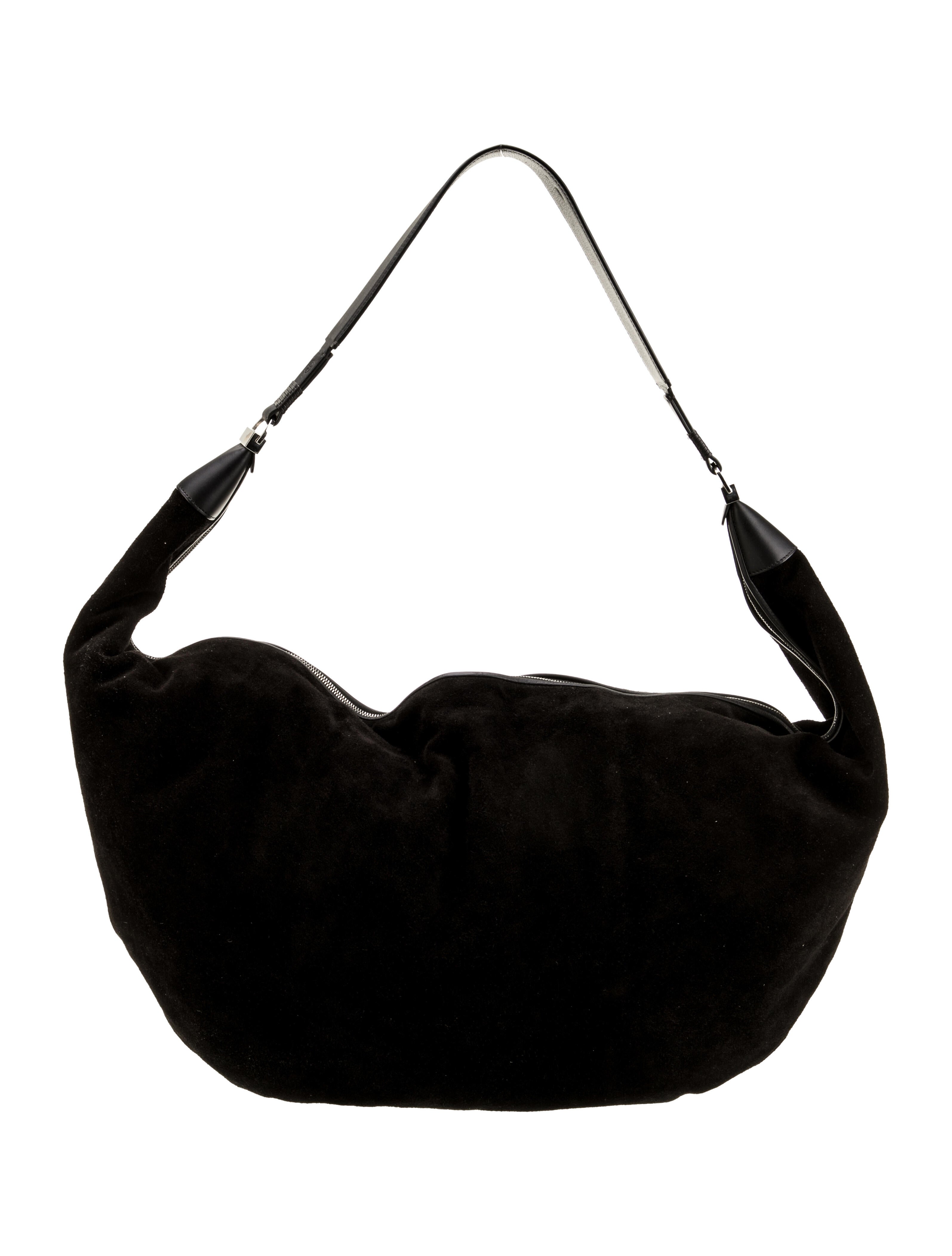 The Row Suede Leather-Trimmed Sling Bag - Black Shoulder Bags, Handbags ...