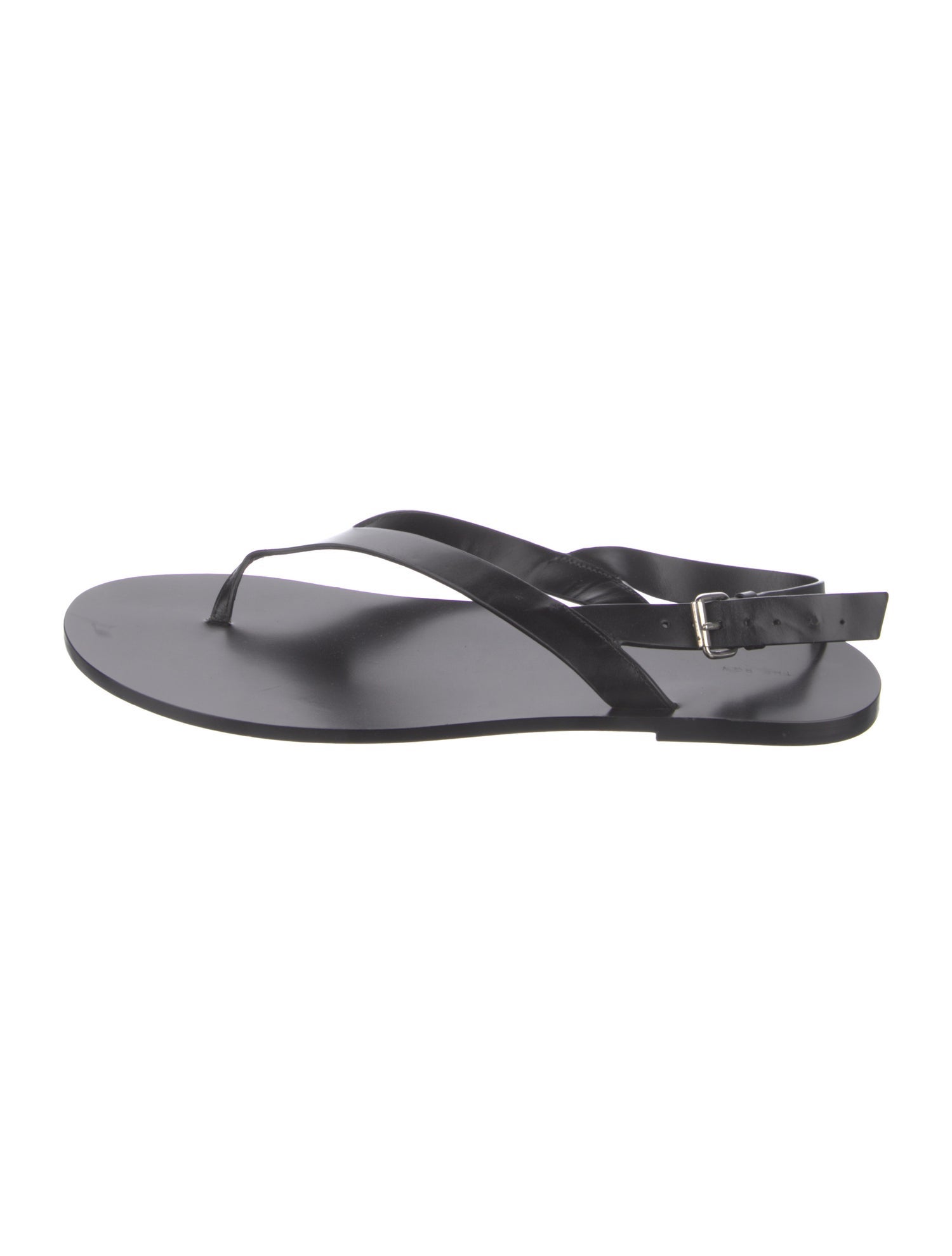 The Row Leather Slingback Sandals - Black Sandals, Shoes - THR140679 ...