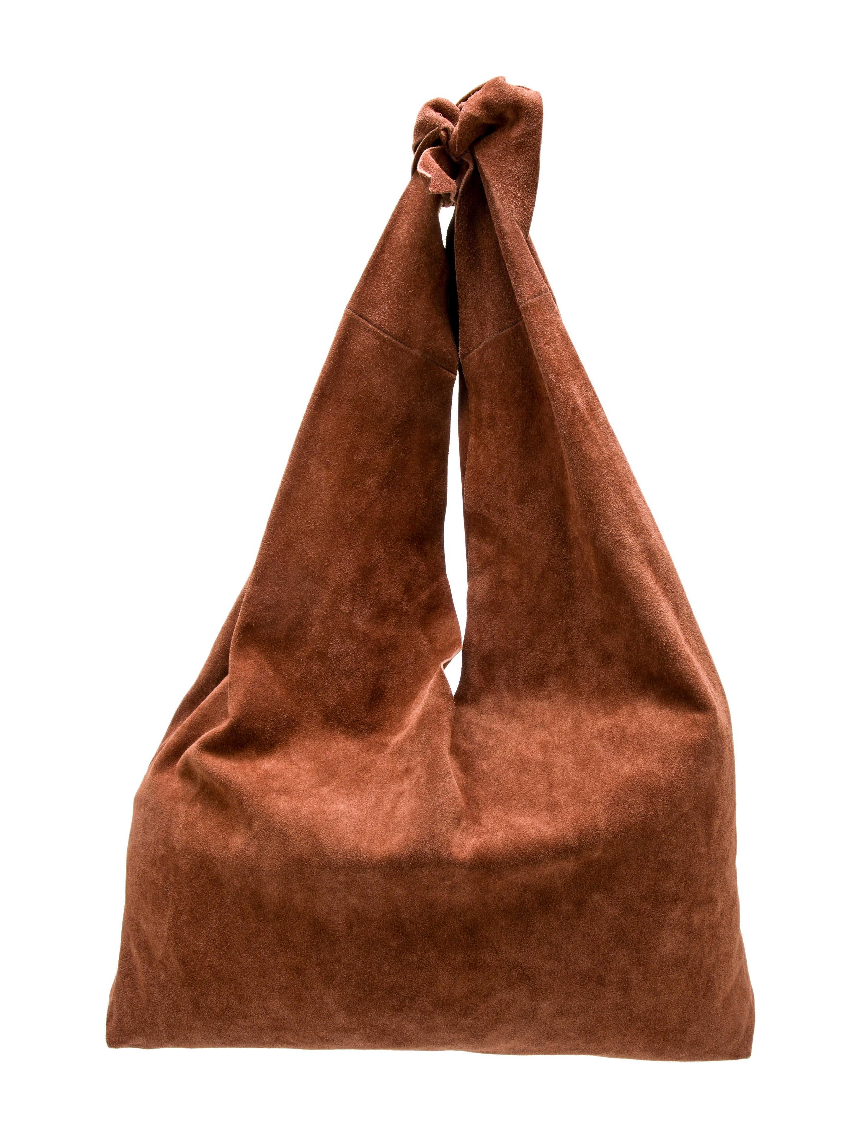 The Row Large Suede Bindle Bag - Hobos, Handbags | The RealReal