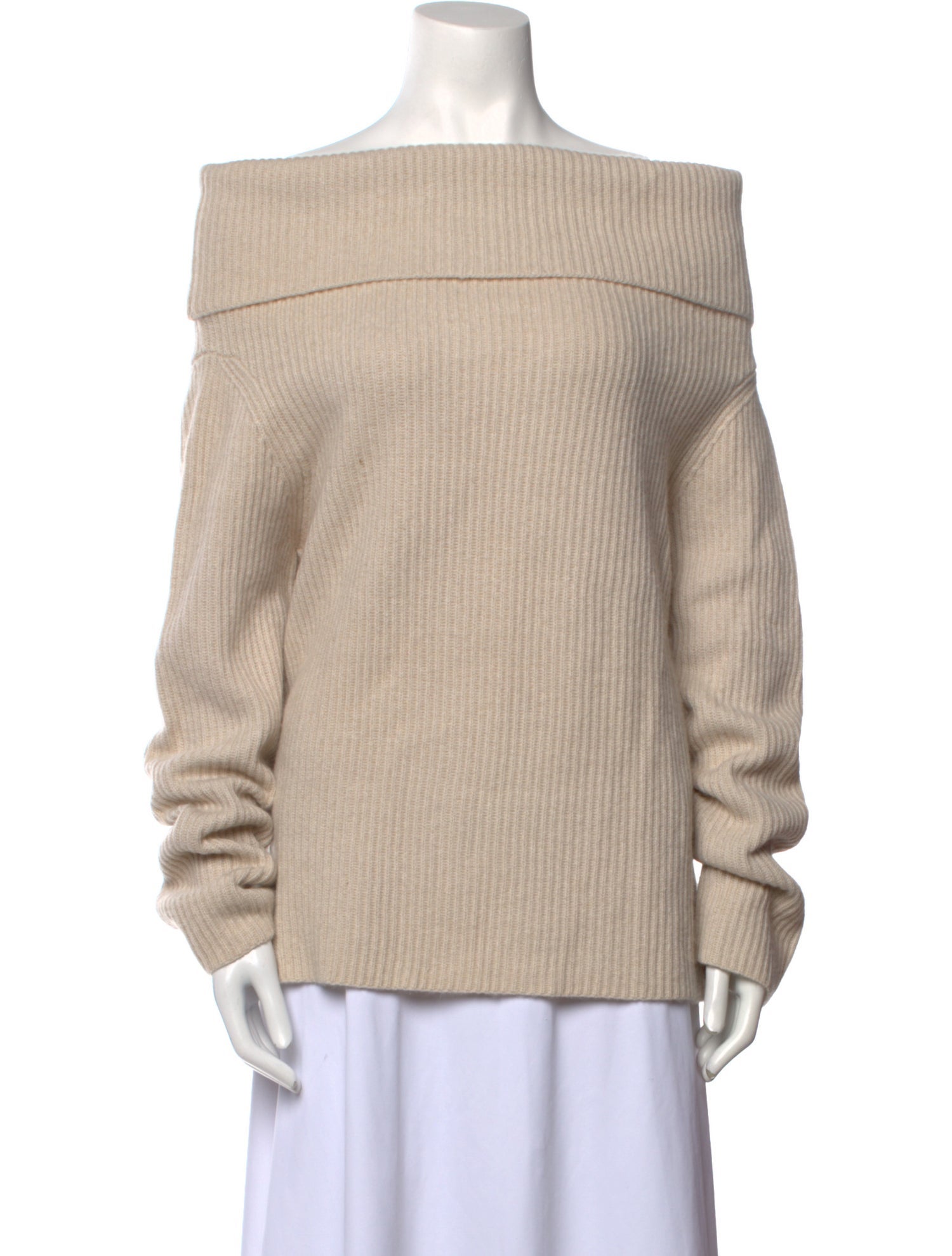 The Row Cashmere Off-The-Shoulder Sweater - Neutrals Knitwear, Clothing ...