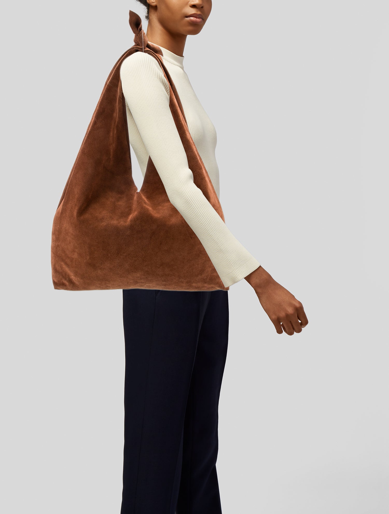 The Row Large Suede Bindle Bag - Hobos, Handbags | The RealReal