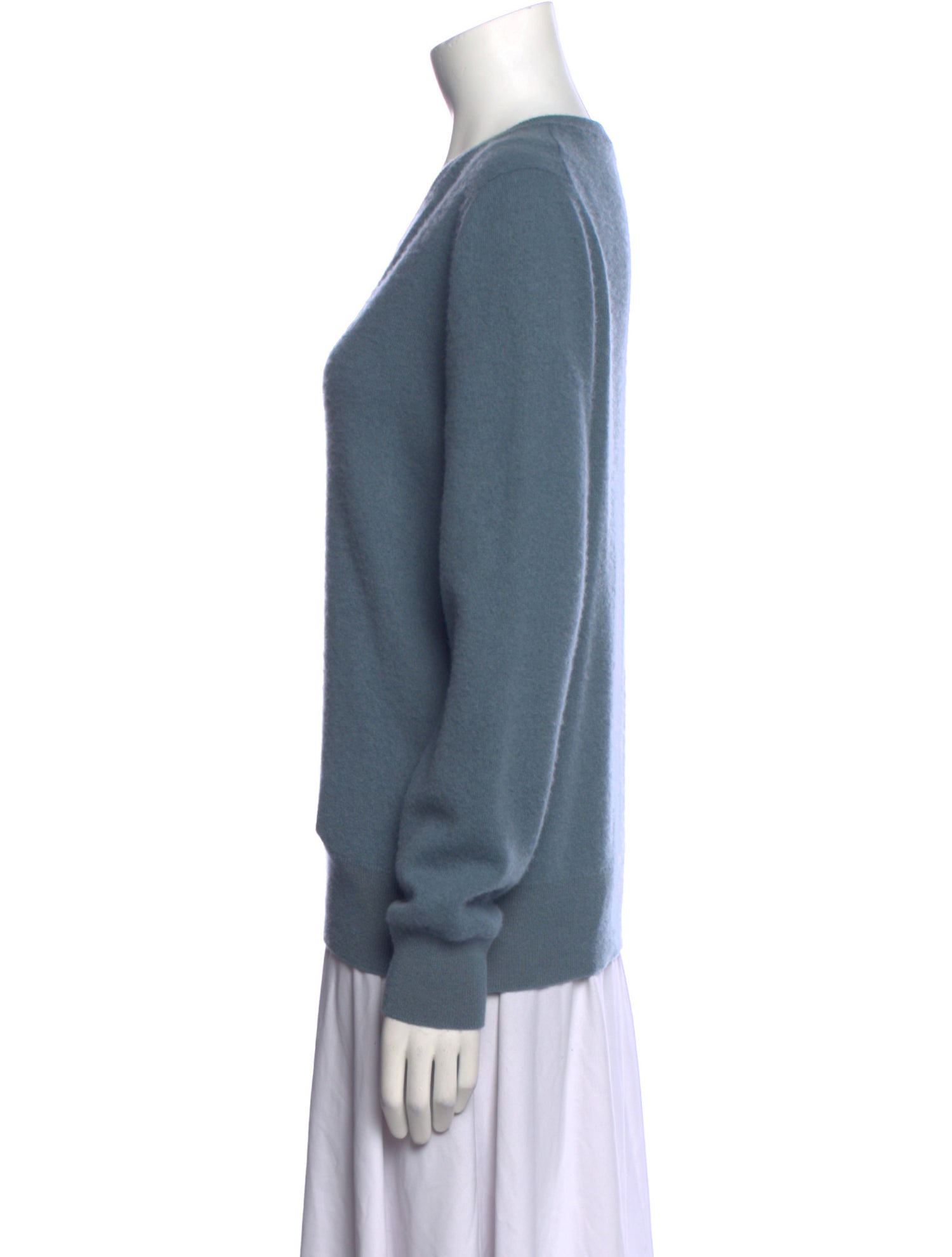 The Row Cashmere V-Neck Sweater - Blue Knitwear, Clothing - THR150426 ...