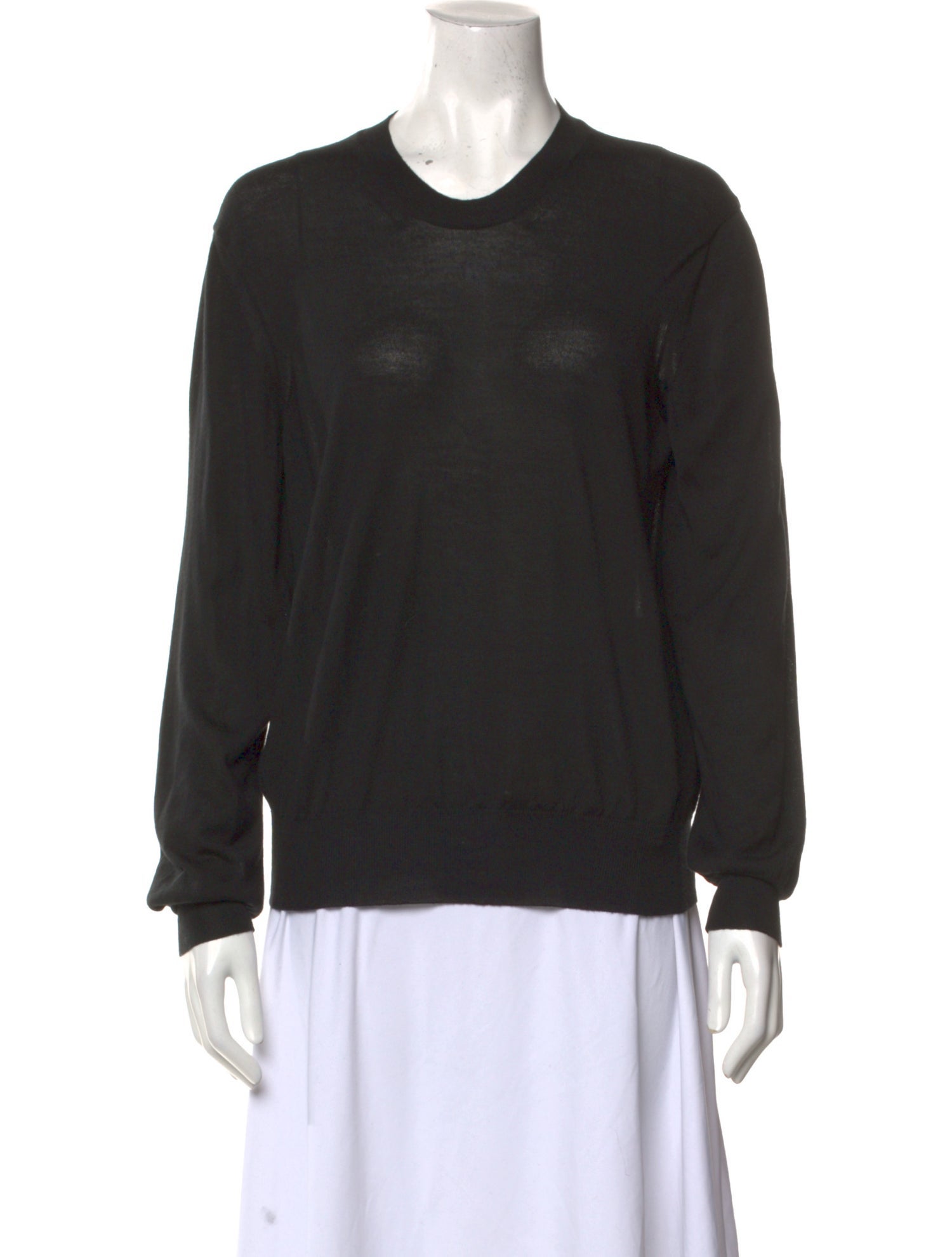 The Row Cashmere Crew Neck Sweater - Black Knitwear, Clothing ...