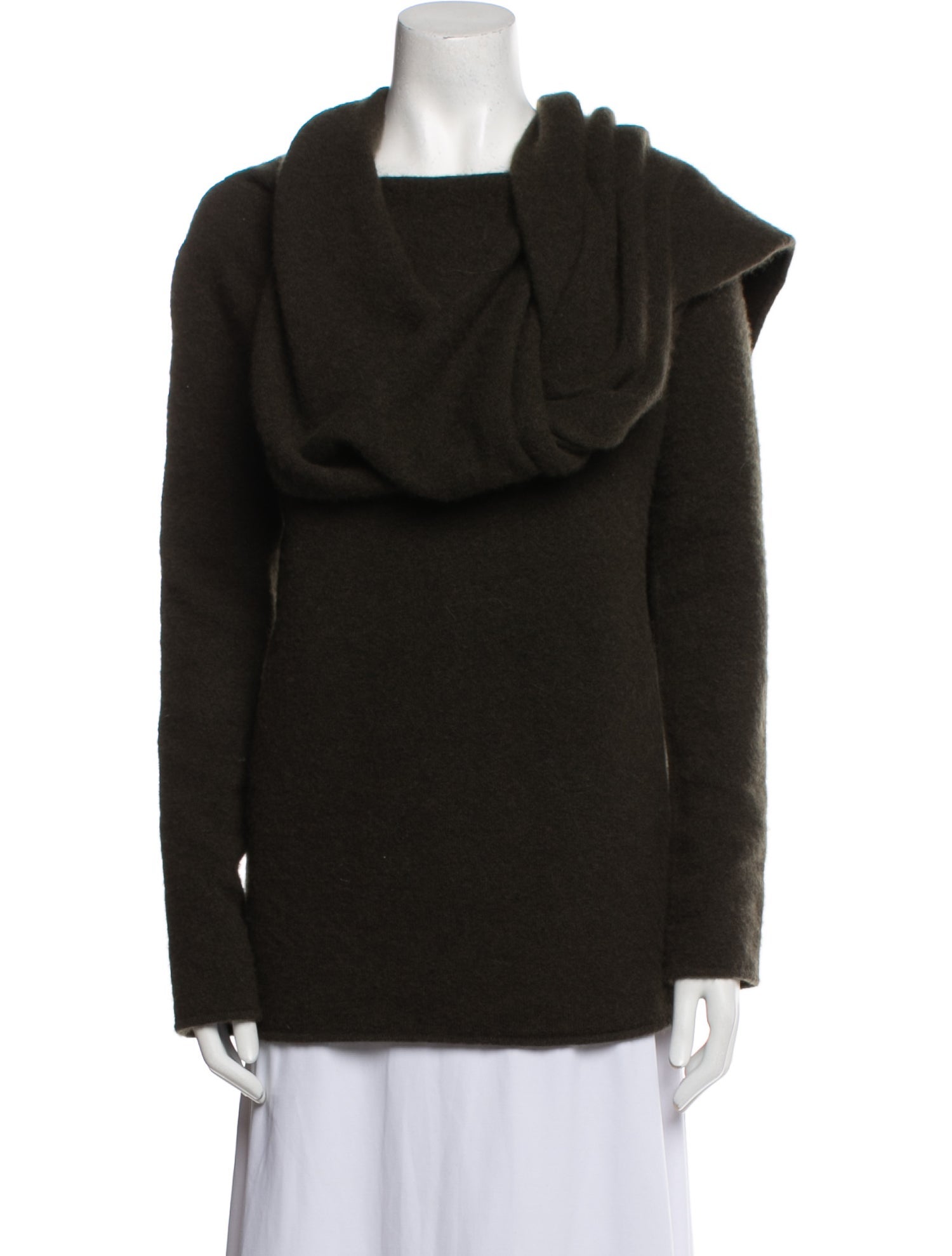 The Row Merriah Scarf Cashmere Sweater - Green Knitwear, Clothing ...