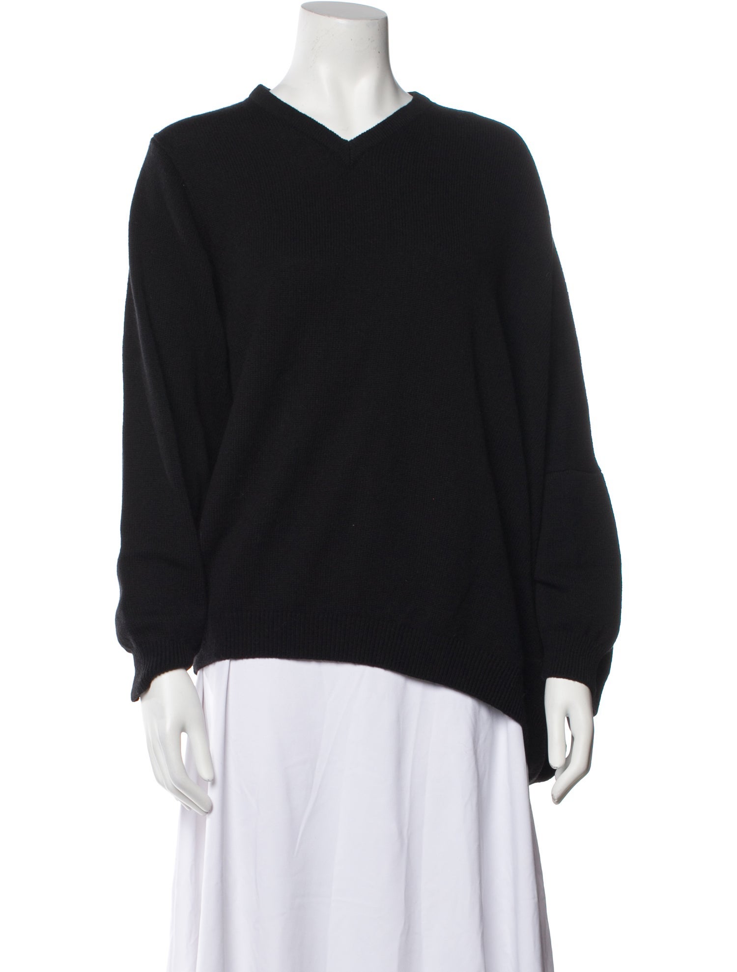 The Row Cashmere V-Neck Sweater - Black Knitwear, Clothing - THR166454 ...